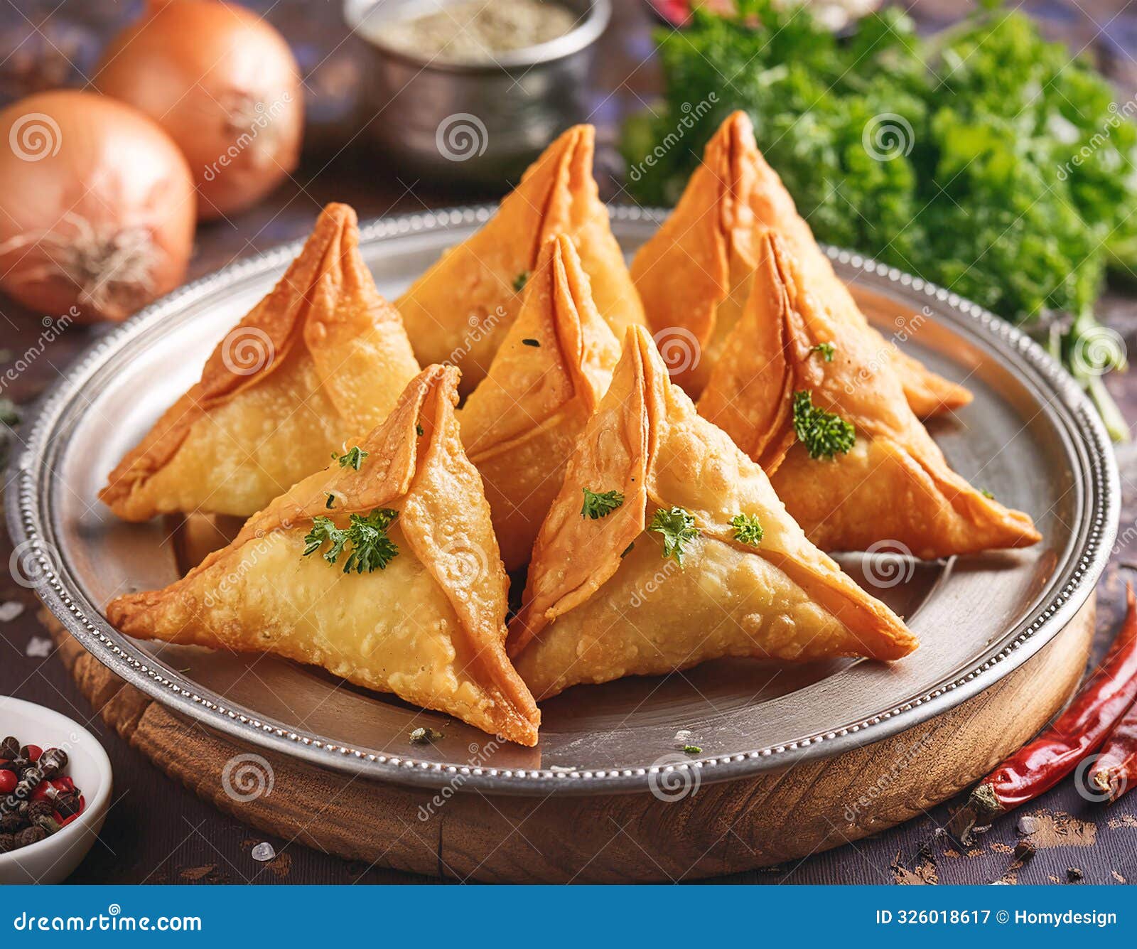 Golden Fried Samosas, Crispy and Savory Stock Illustration ...