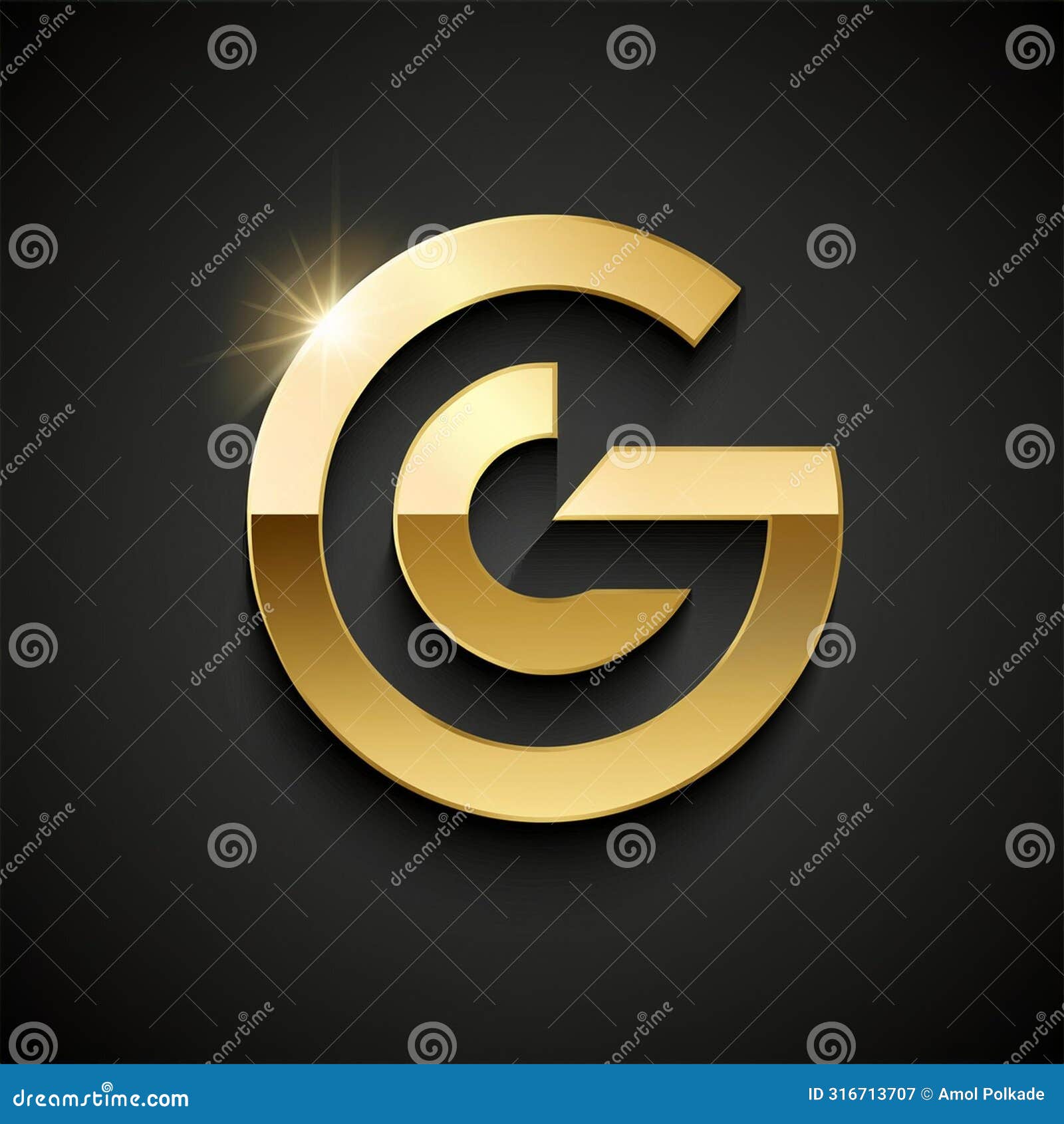 Golden G Letters Illustration Monogram Stock Illustration ...