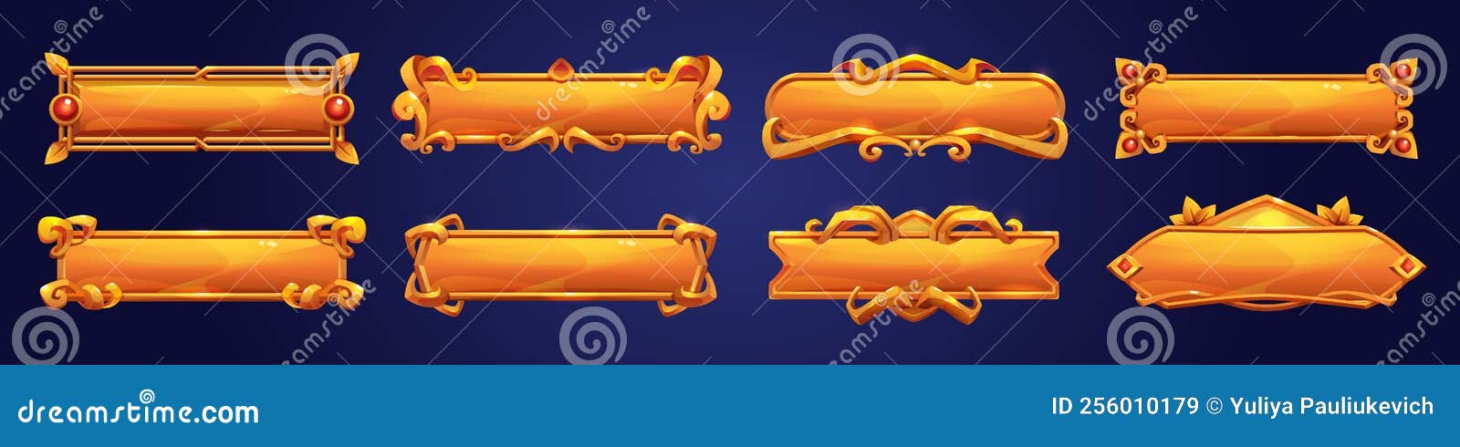 Golden Game Frames, Medieval Banners, Buttons Stock Vector ... Golden Game Frames, Medieval Banners, Buttons Stock Vector ...