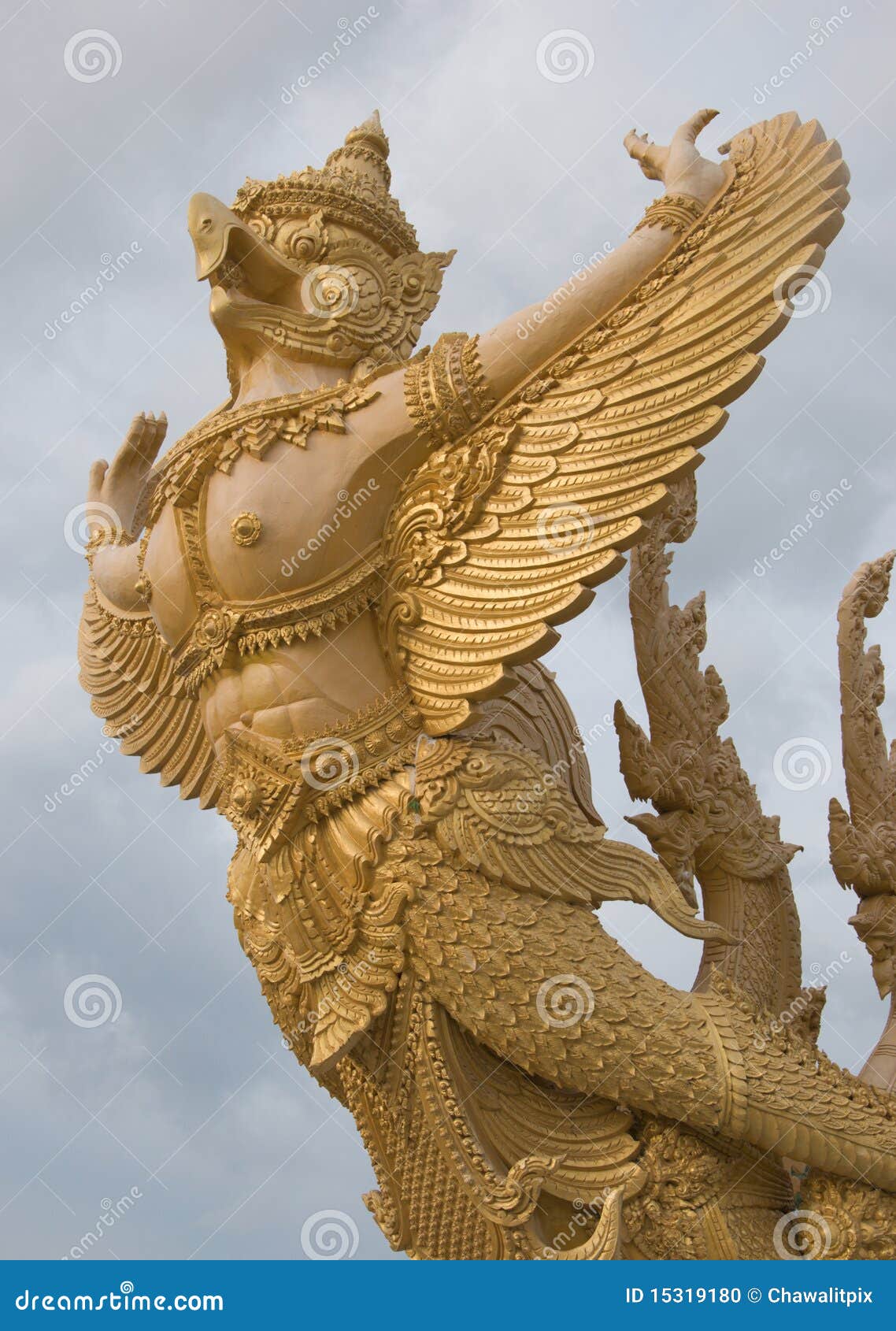 Golden garuda stock photo. Image of famous, buddhism - 15319180