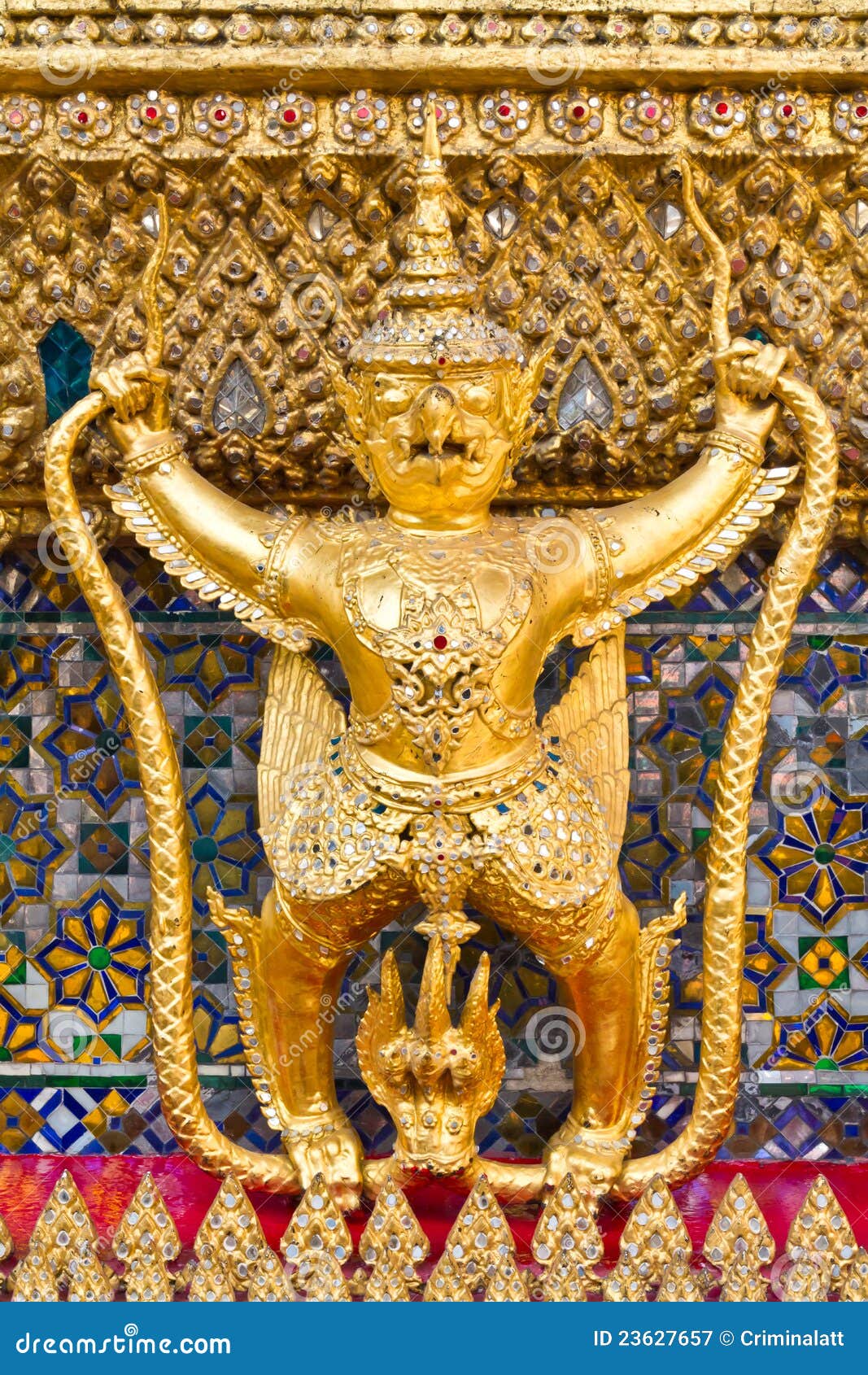 Golden Garuda Bird Decoration Stock Image - Image of religion ...