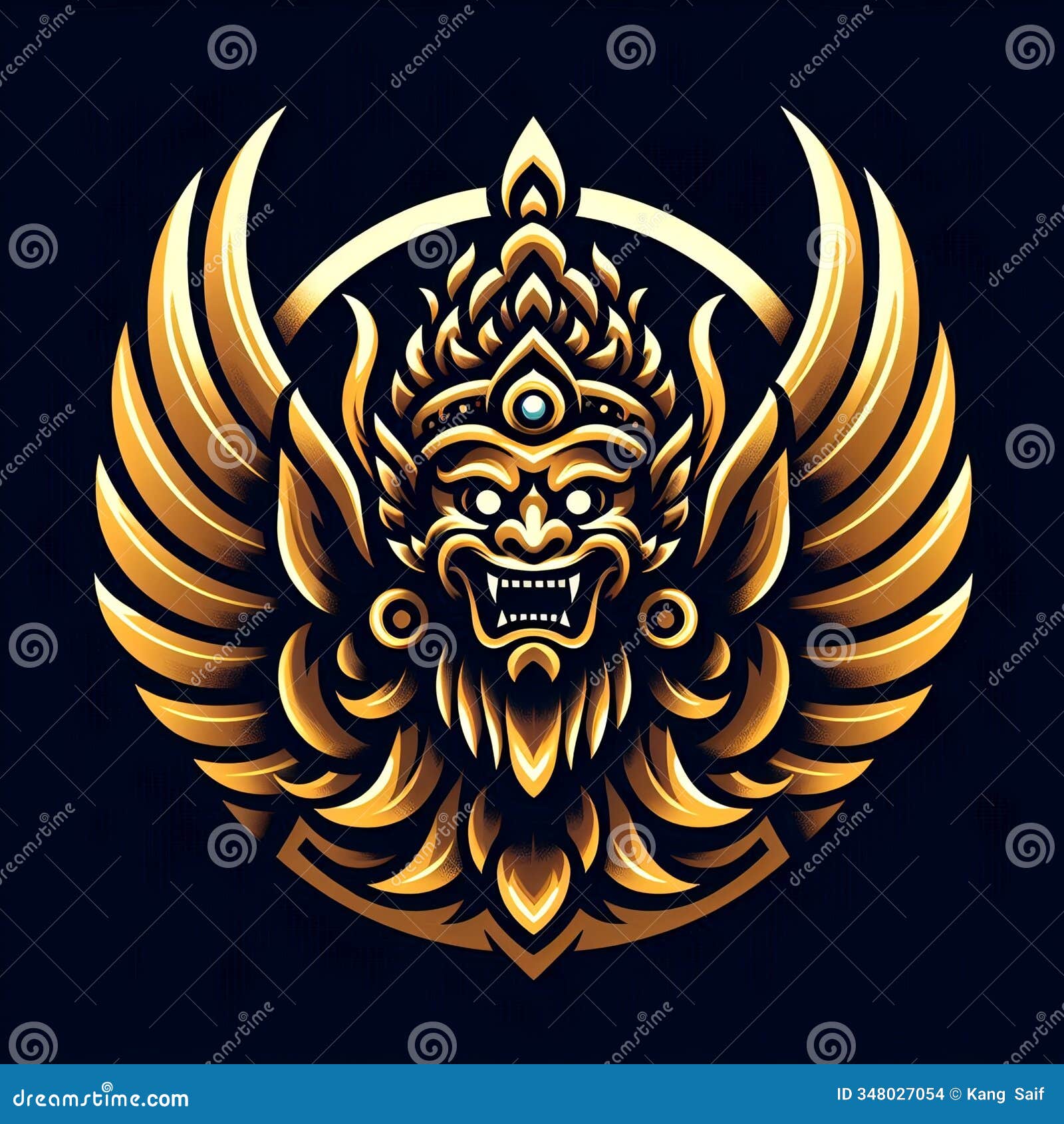 Golden Garuda: Wings of Power Stock Illustration - Illustration of ...