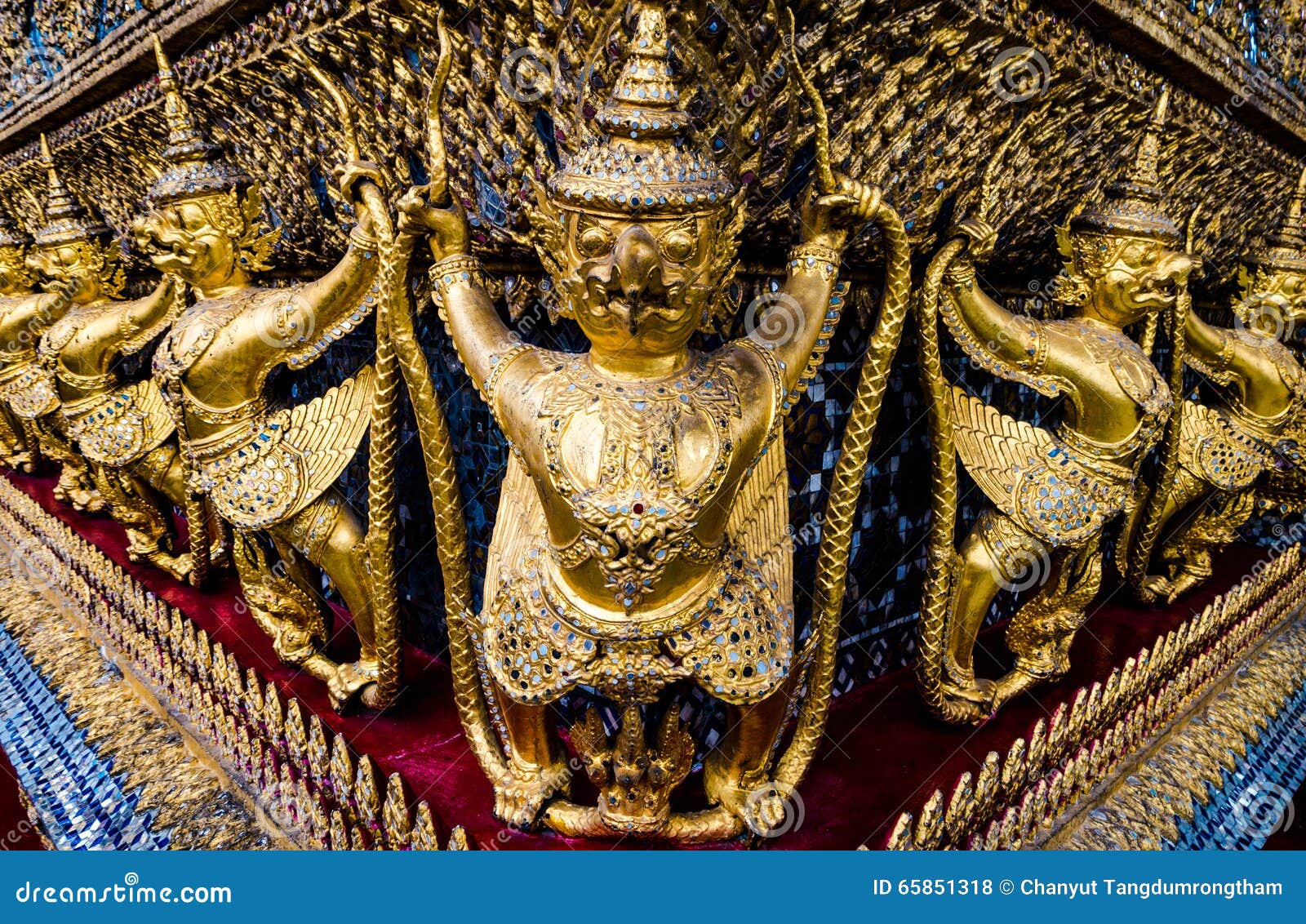Golden Garuda Pattern Standing at Wat Pha Kaew Stock Photo - Image of ...
