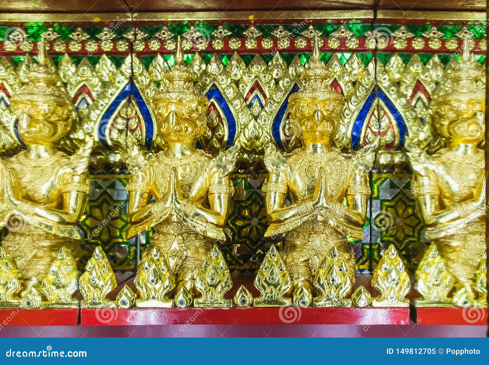 Golden Garuda Pattern in Thai Art Stock Image - Image of religion ...