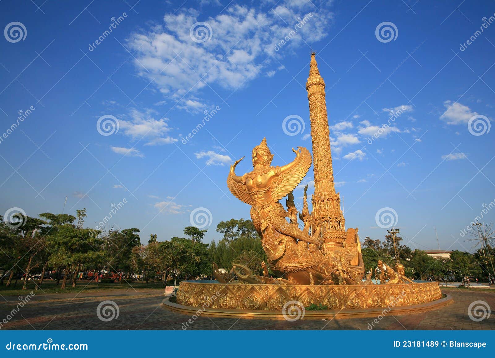 Golden Garuda Sculpture Attached on Ship Stock Image - Image of ...