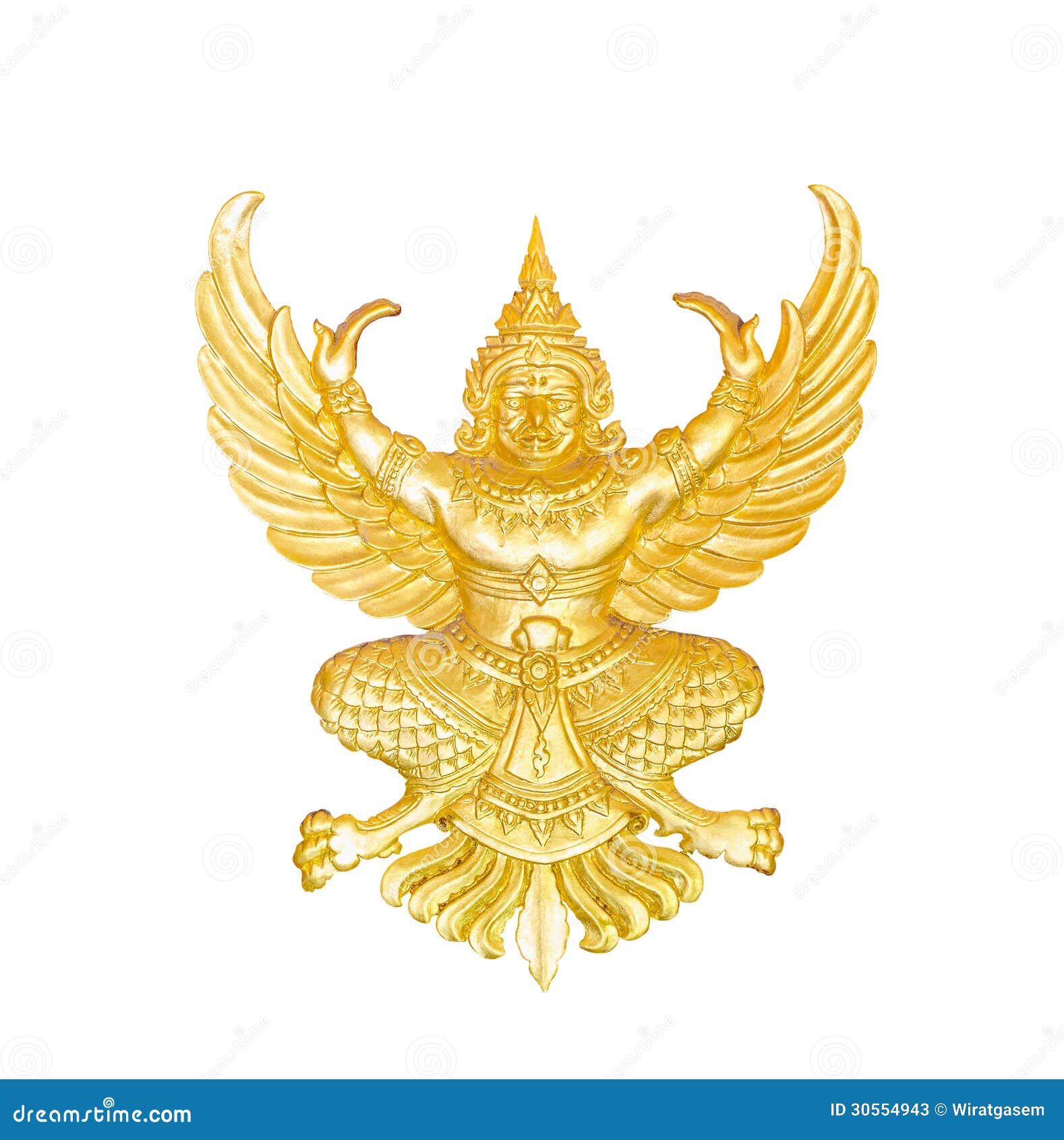 Golden Garuda Statue Isolated Stock Image - Image of decor, asia: 30554943