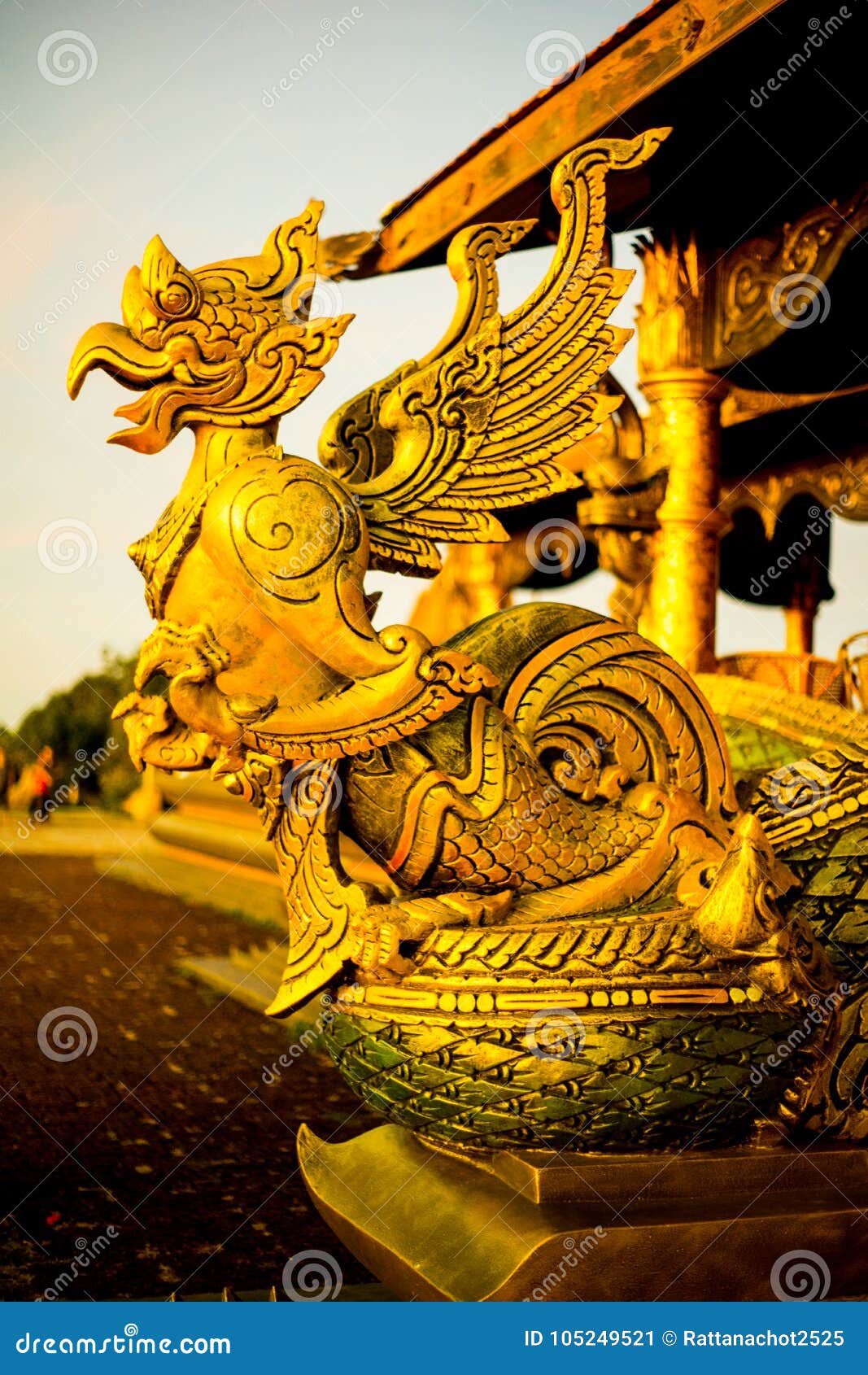 Golden Garuda standing stock image. Image of stand, animal - 105249521