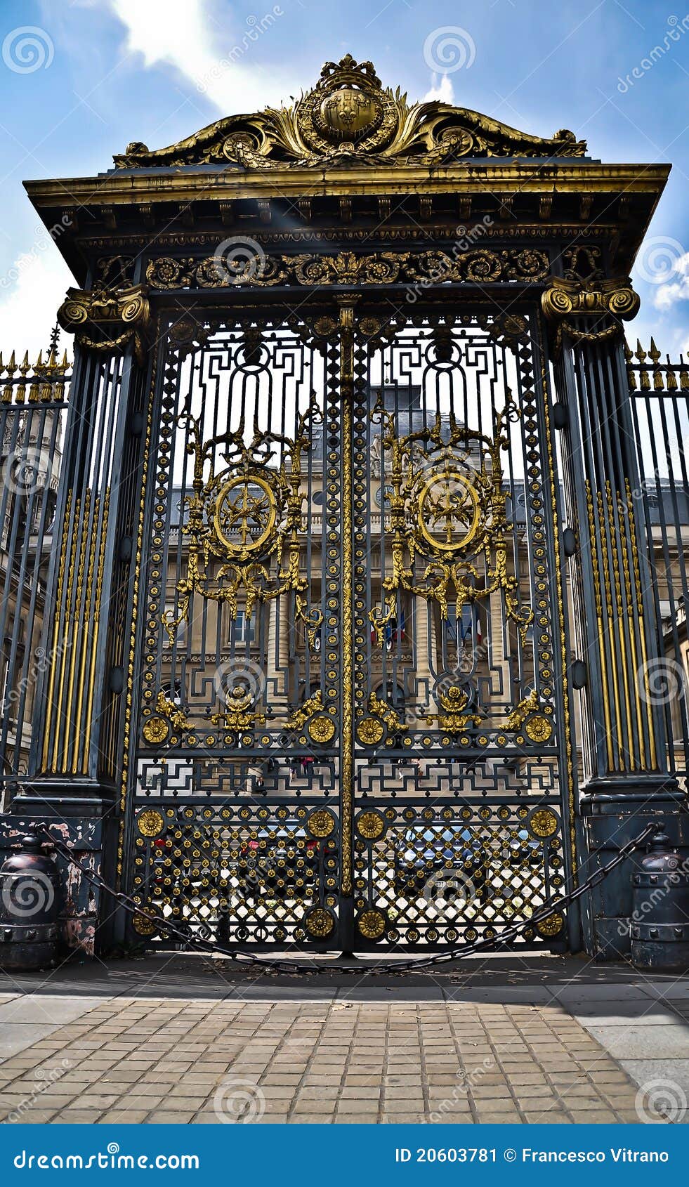 Golden gate stock image. Image of paris, bars, door, blue - 20603781