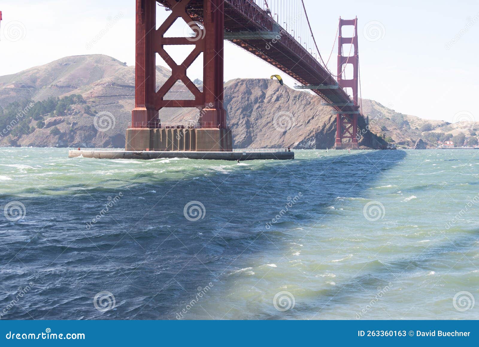 Underside of the Golden Gate Bridge, Blue Water, Bridge Shadow Stock ...