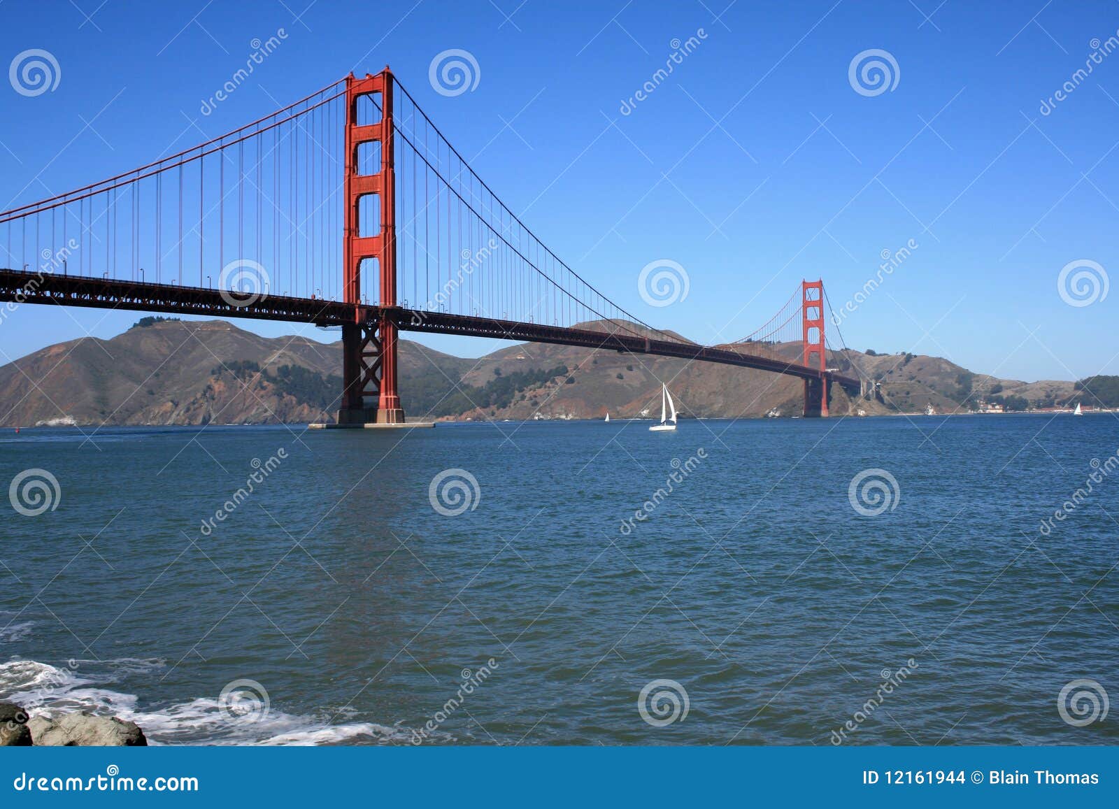 Golden Gate Bridge on a Beautiful Day Stock Photo - Image of historic ...