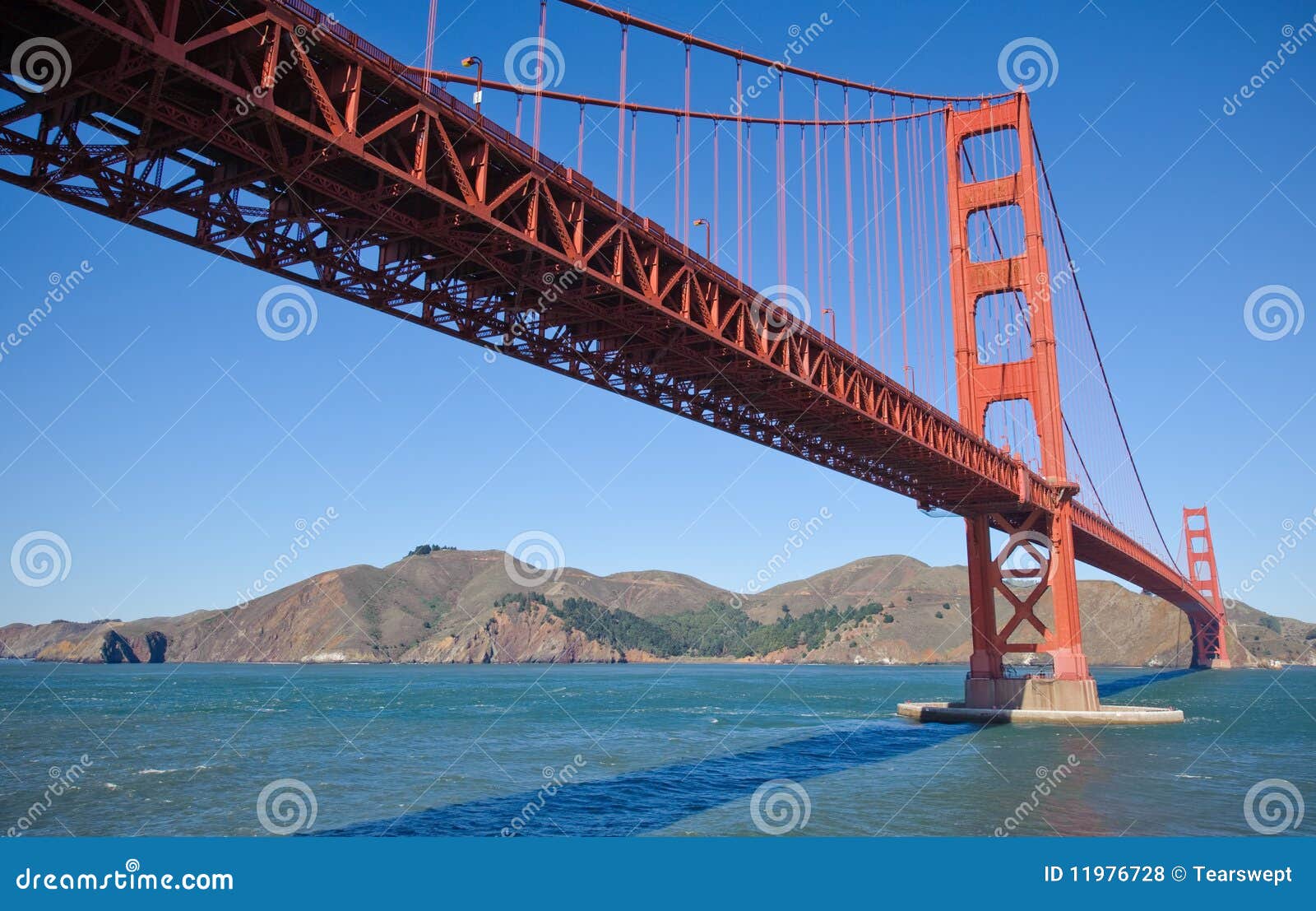 Golden Gate Bridge from Below Stock Photo - Image of area, california ...
