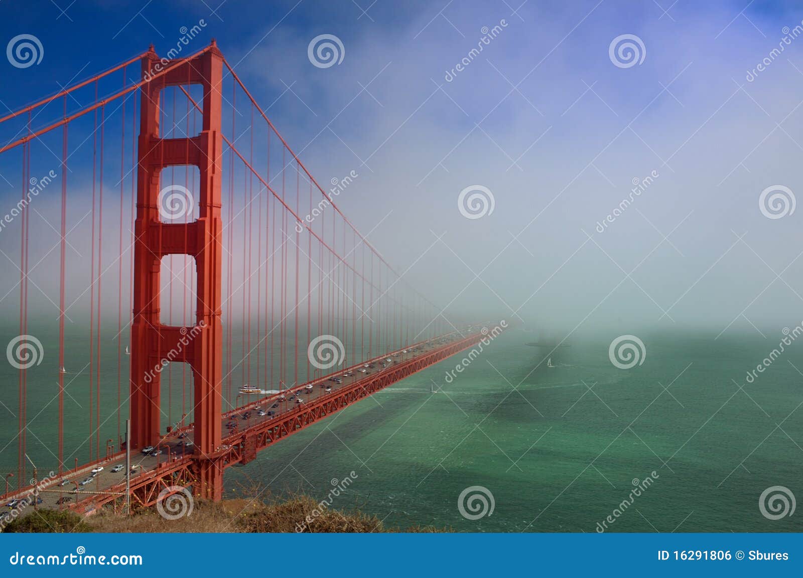 Golden Gate Bridge with Fog Stock Photo - Image of francisco, ocean ...
