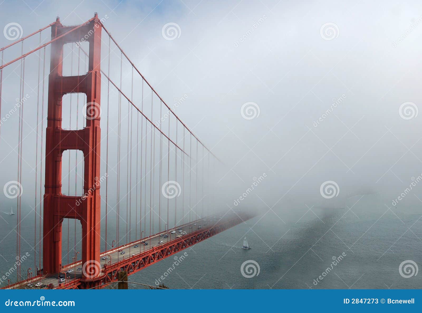 Golden Gate Bridge with Fog Stock Image - Image of francisco ...