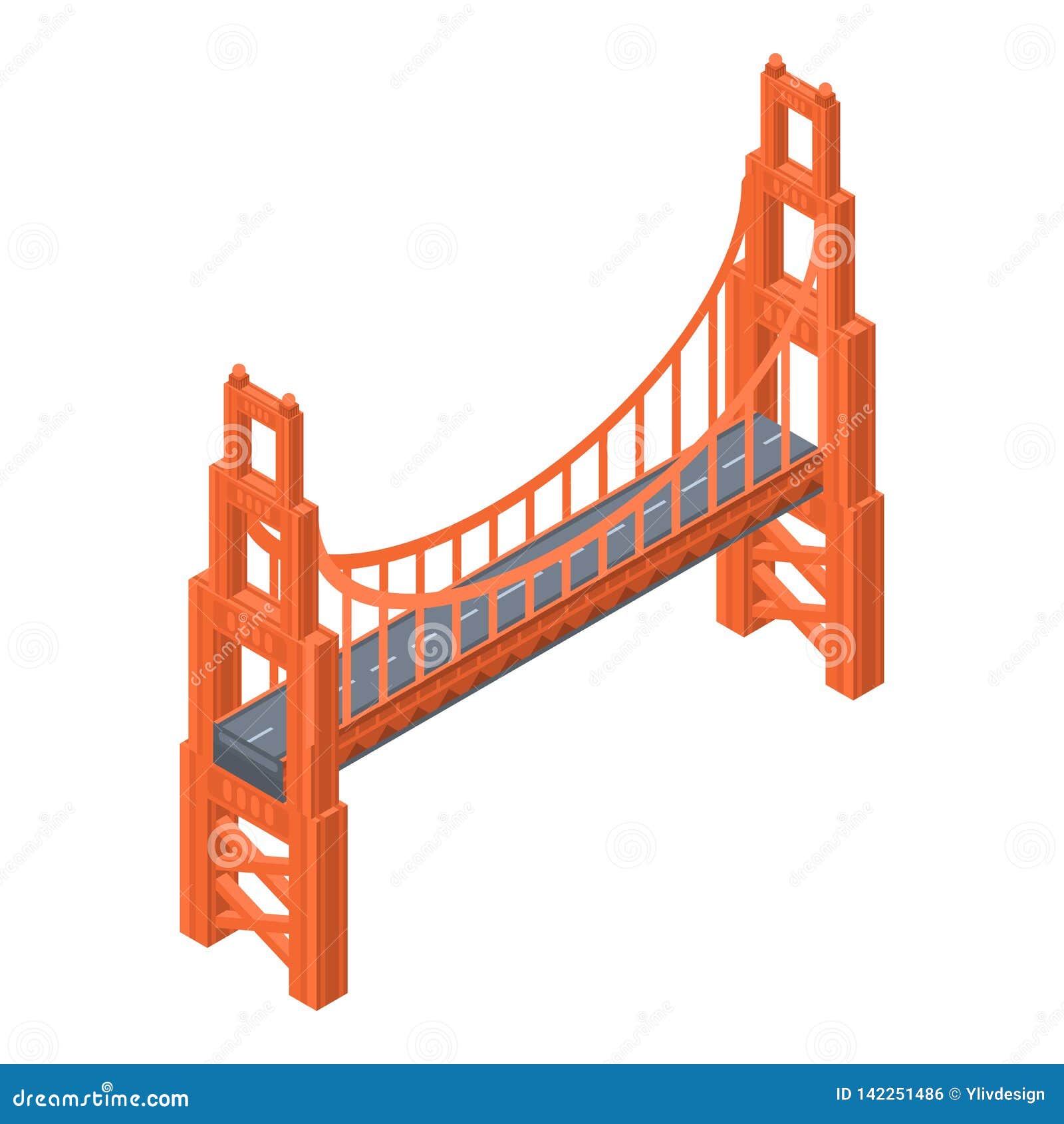 Golden Gate Bridge Icon, Isometric Style Stock Vector - Illustration of ... Golden Gate Bridge Icon, Isometric Style Stock Vector - Illustration of ...