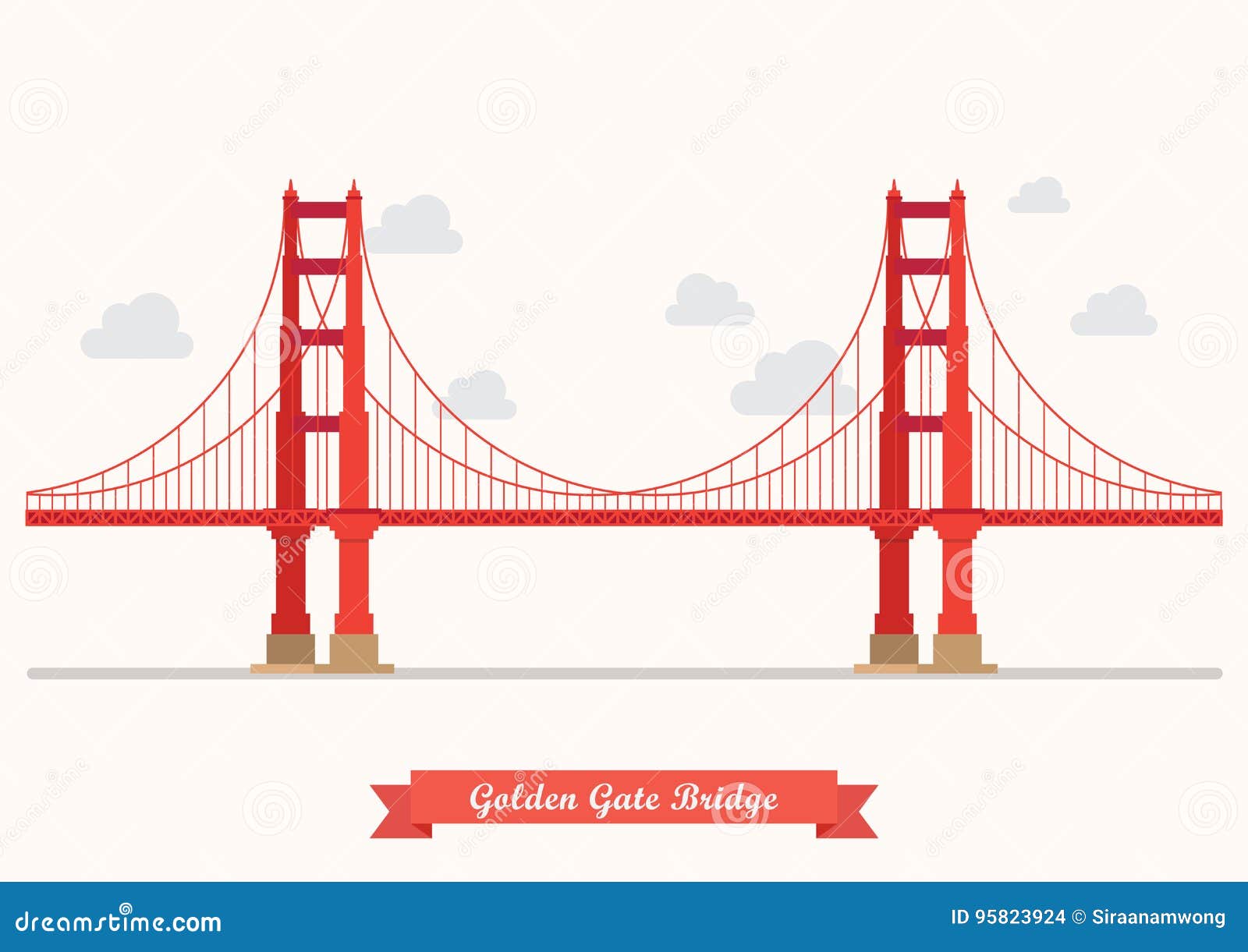 Golden Gate Bridge Illustration Stock Vector - Illustration of ...