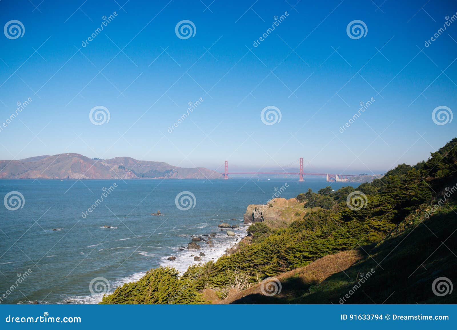 Golden Gate Bridge stock photo. Image of bridge, water - 91633794