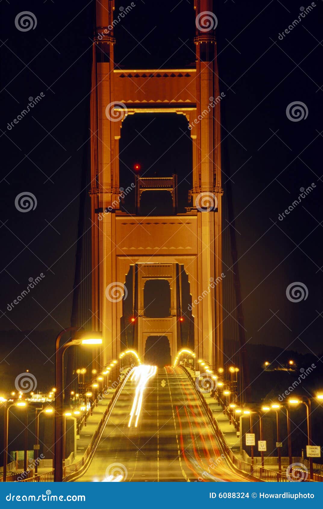 Golden Gate Bridge at Night Stock Photo - Image of city, francisco: 6088324