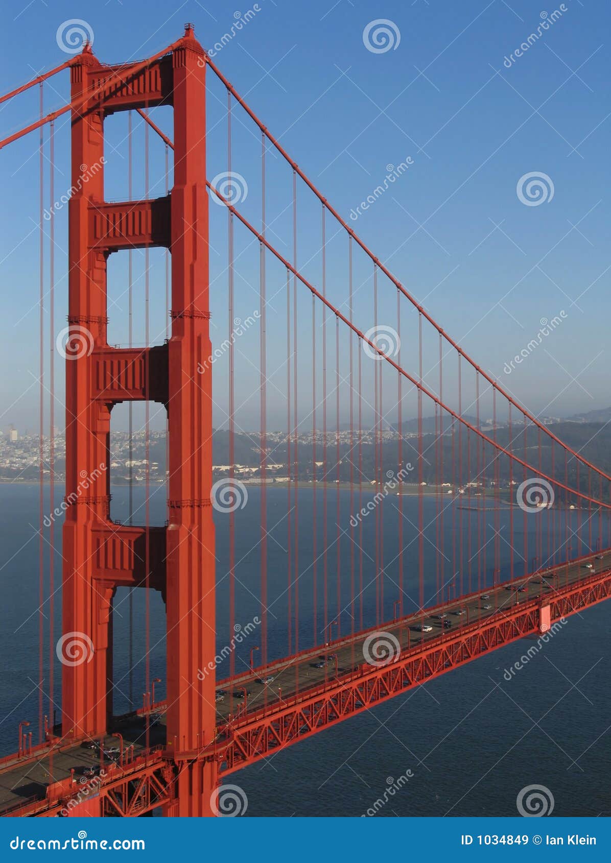 Golden Gate Bridge Northern Tower Offset Stock Image - Image of city ...