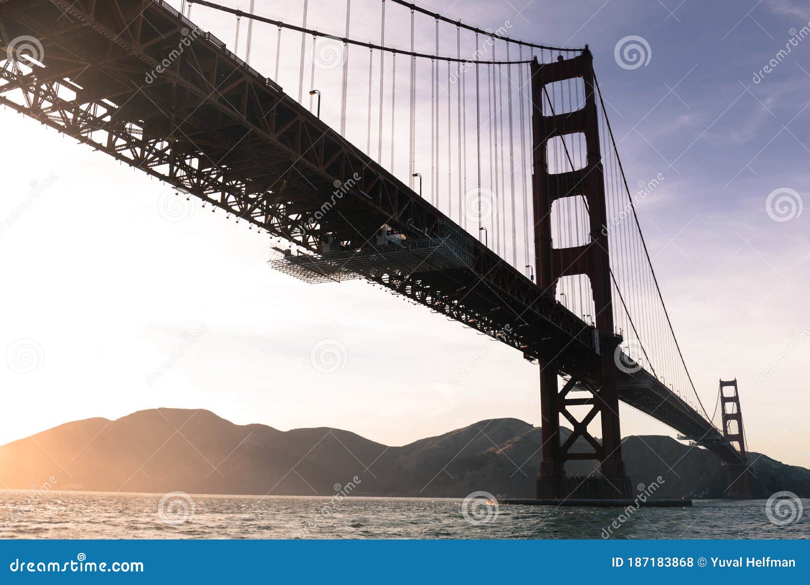 The Golden Gate Bridge in Rare Angle Stock Photo - Image of point ...
