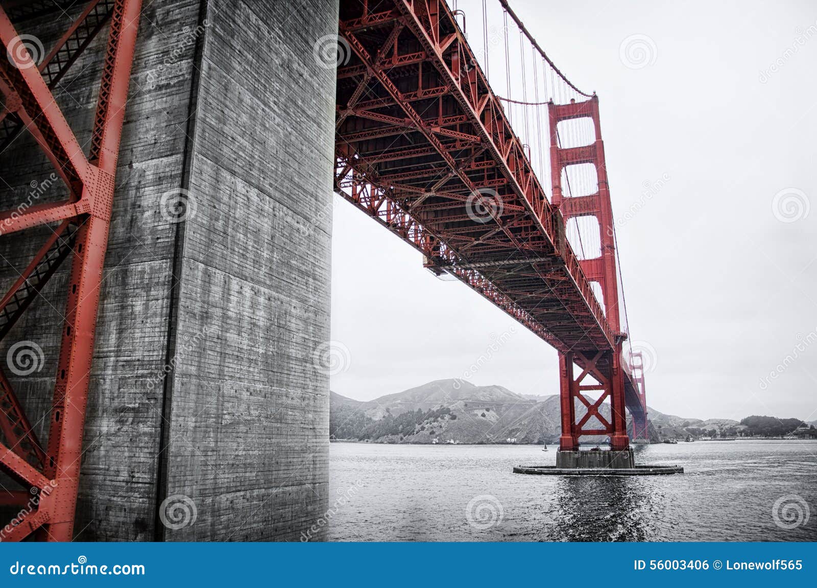 Golden gate bridge in red stock photo. Image of golden - 56003406