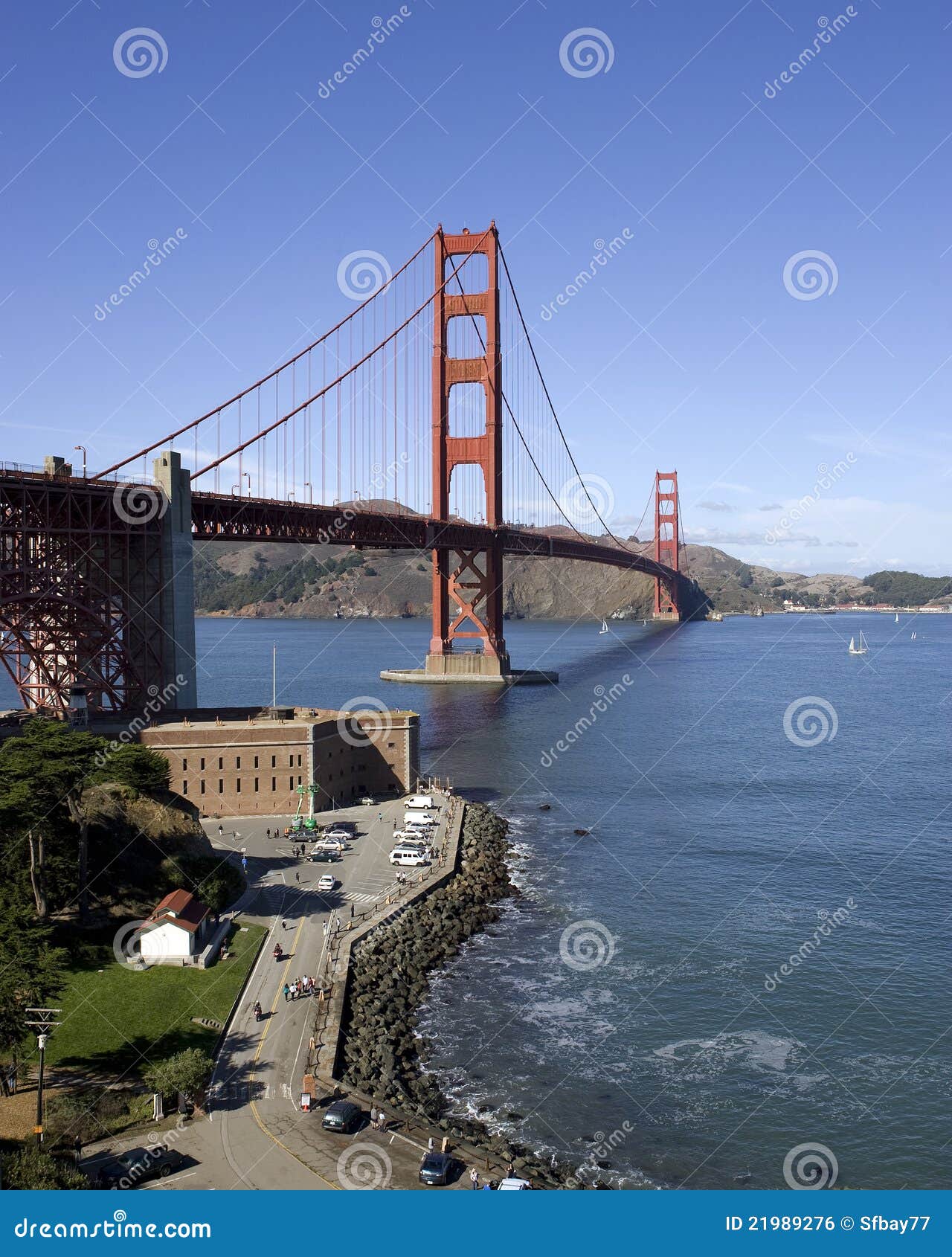 Golden Gate Bridge in San Francisco W/Fort Point Stock Photo - Image of ...