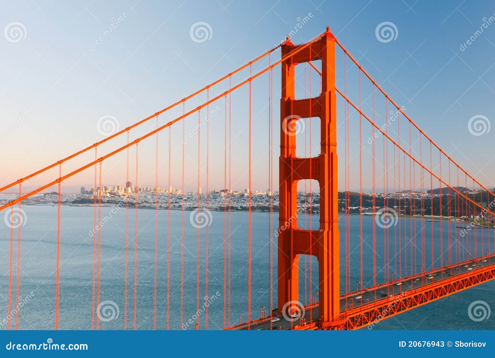 Golden Gate Bridge and Sun Francisco Stock Image - Image of blue ...