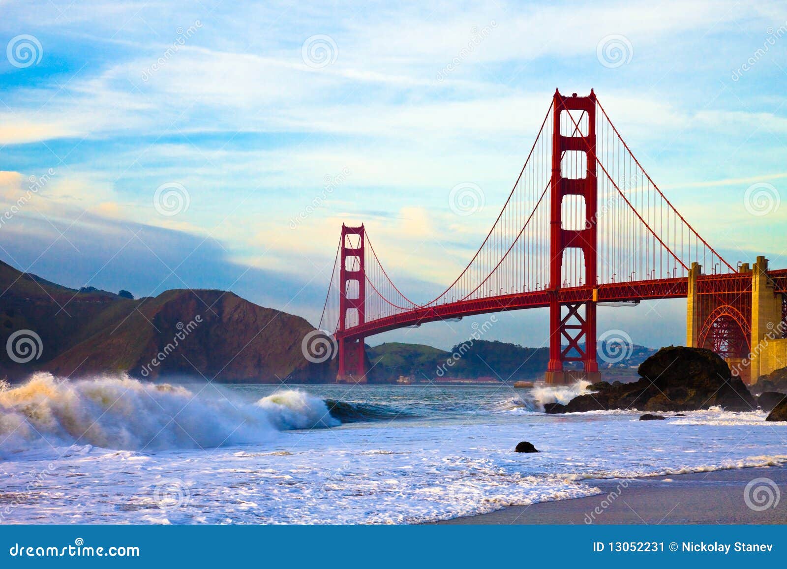 Golden Gate Bridge at Sunset Stock Image - Image of gate, architecture ...