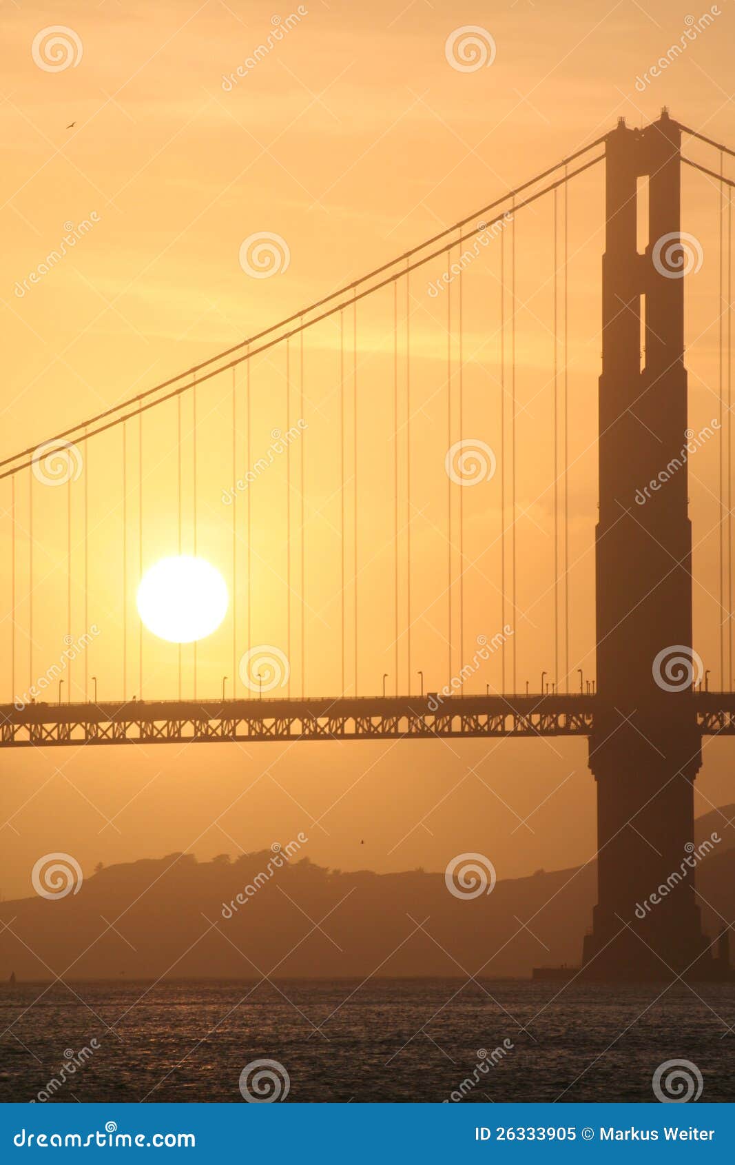 Golden Gate Bridge sunset stock image. Image of black - 26333905