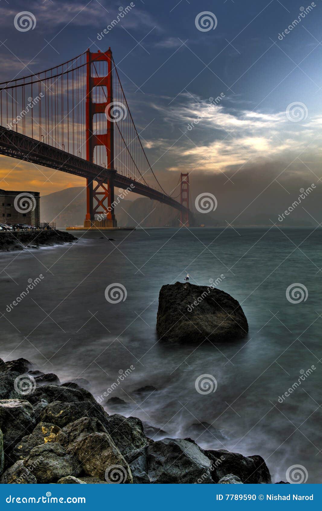 Golden Gate Bridge sunset stock photo. Image of bridge - 7789590