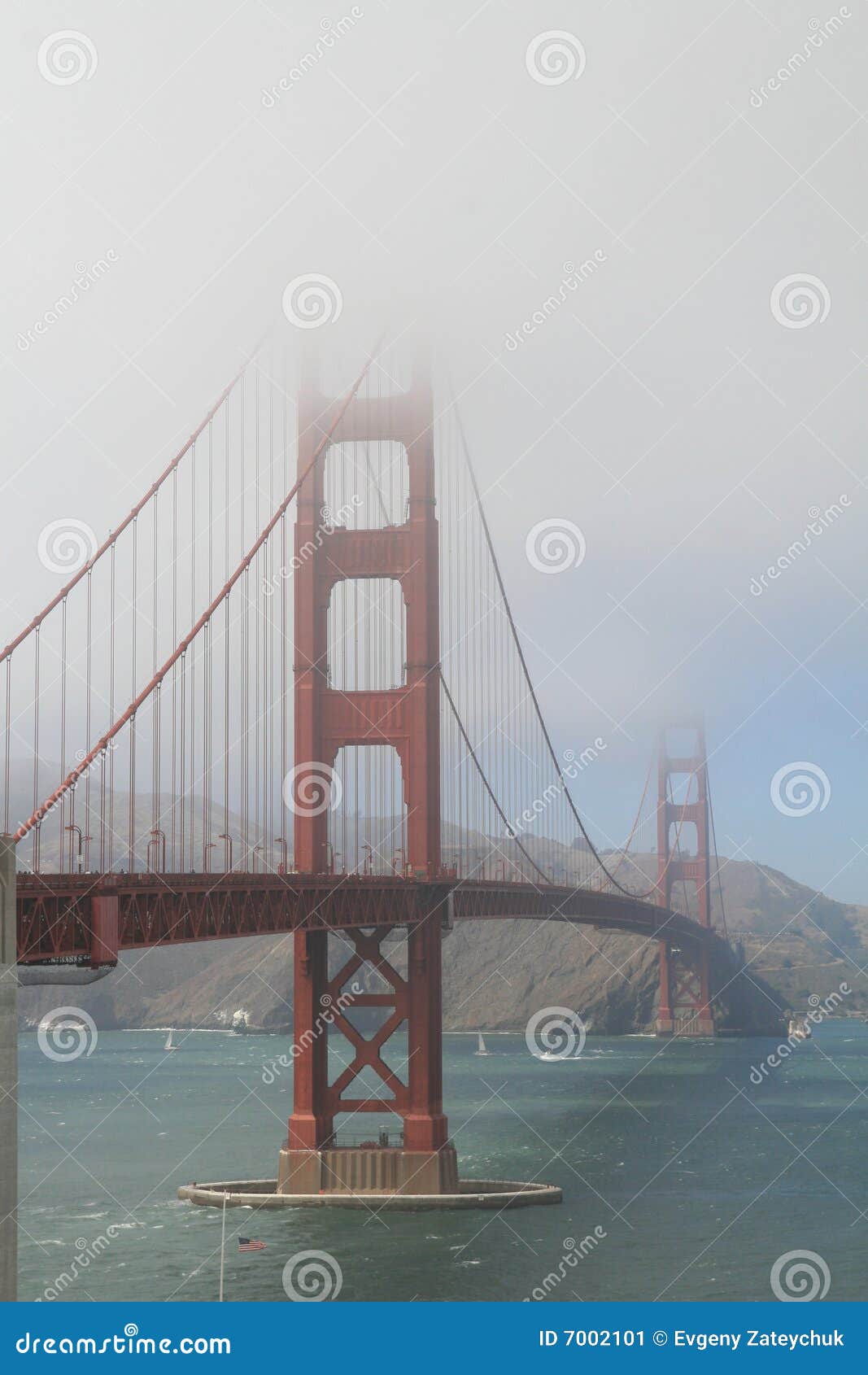Golden Gate Bridge in Thick Mist Stock Image - Image of leaden, hazy ...