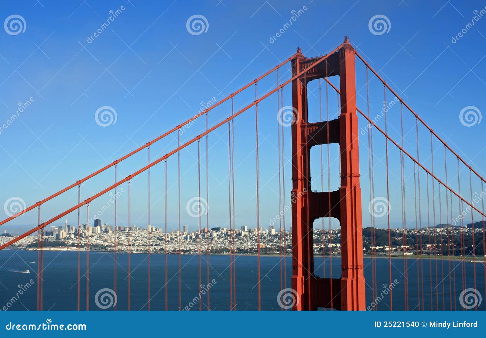 Golden Gate Bridge Tower stock photo. Image of landmark - 25221540