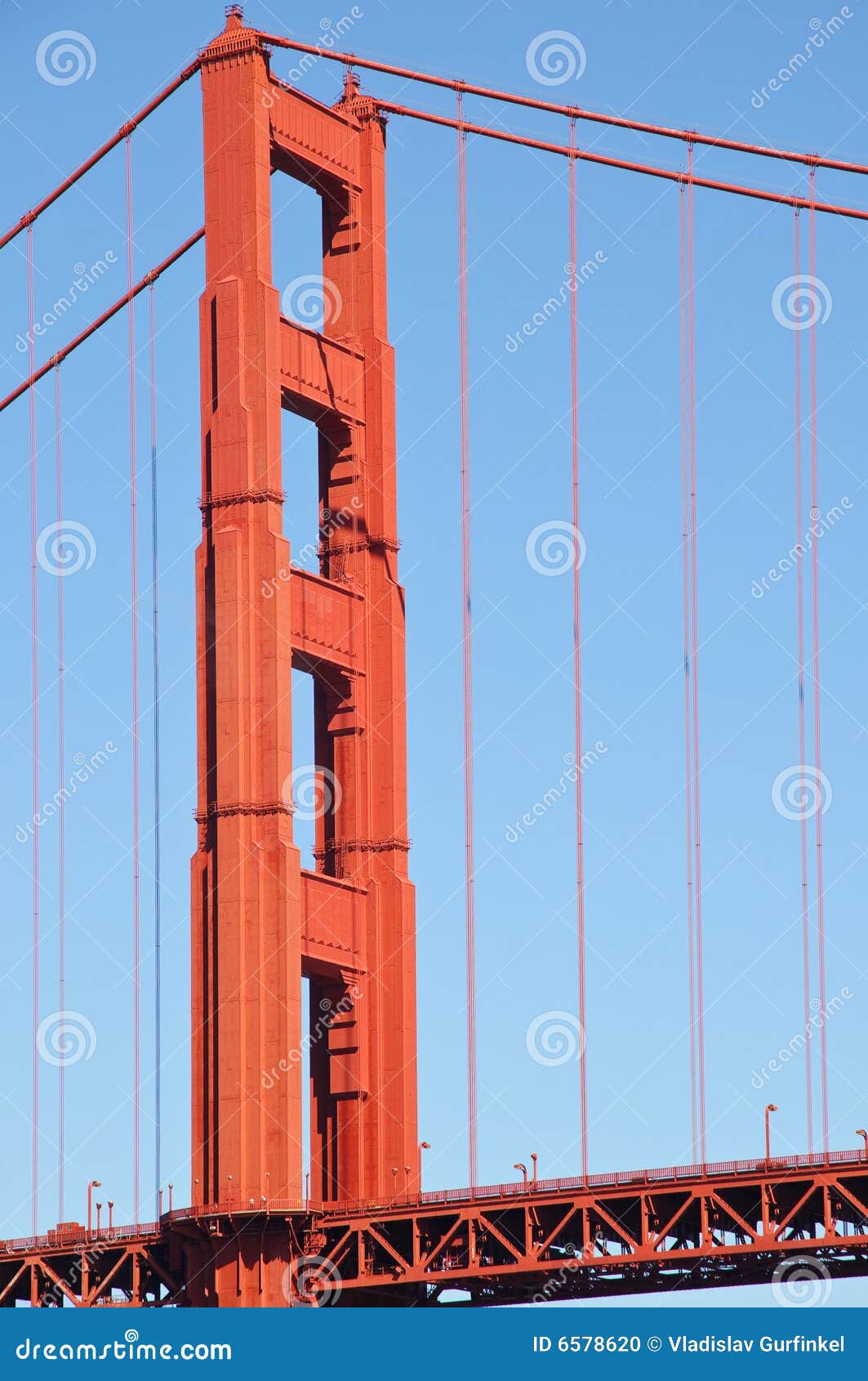 Golden gate bridge tower stock photo. Image of pacific - 6578620