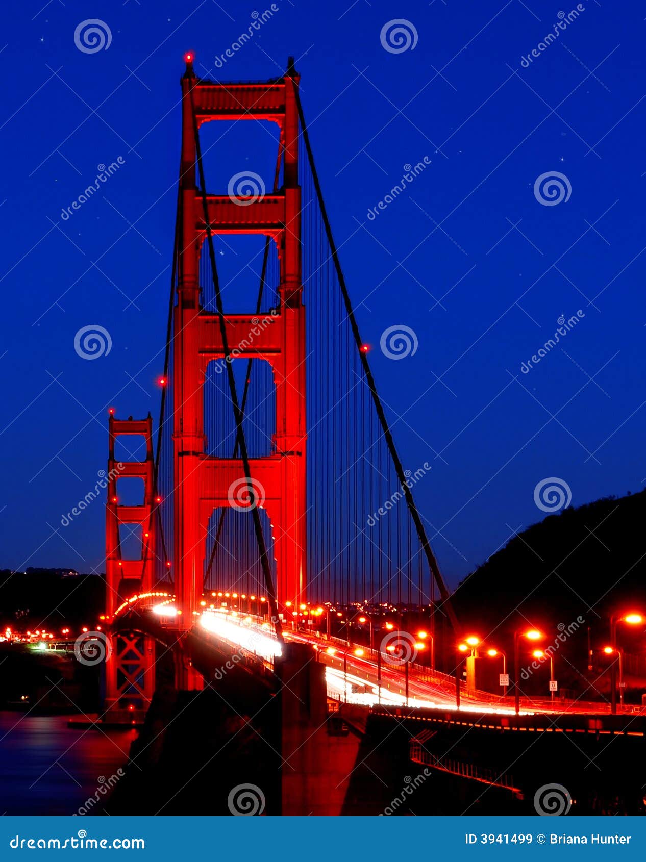 Golden Gate Bridge Under the Stars Stock Image - Image of golden, gate ...
