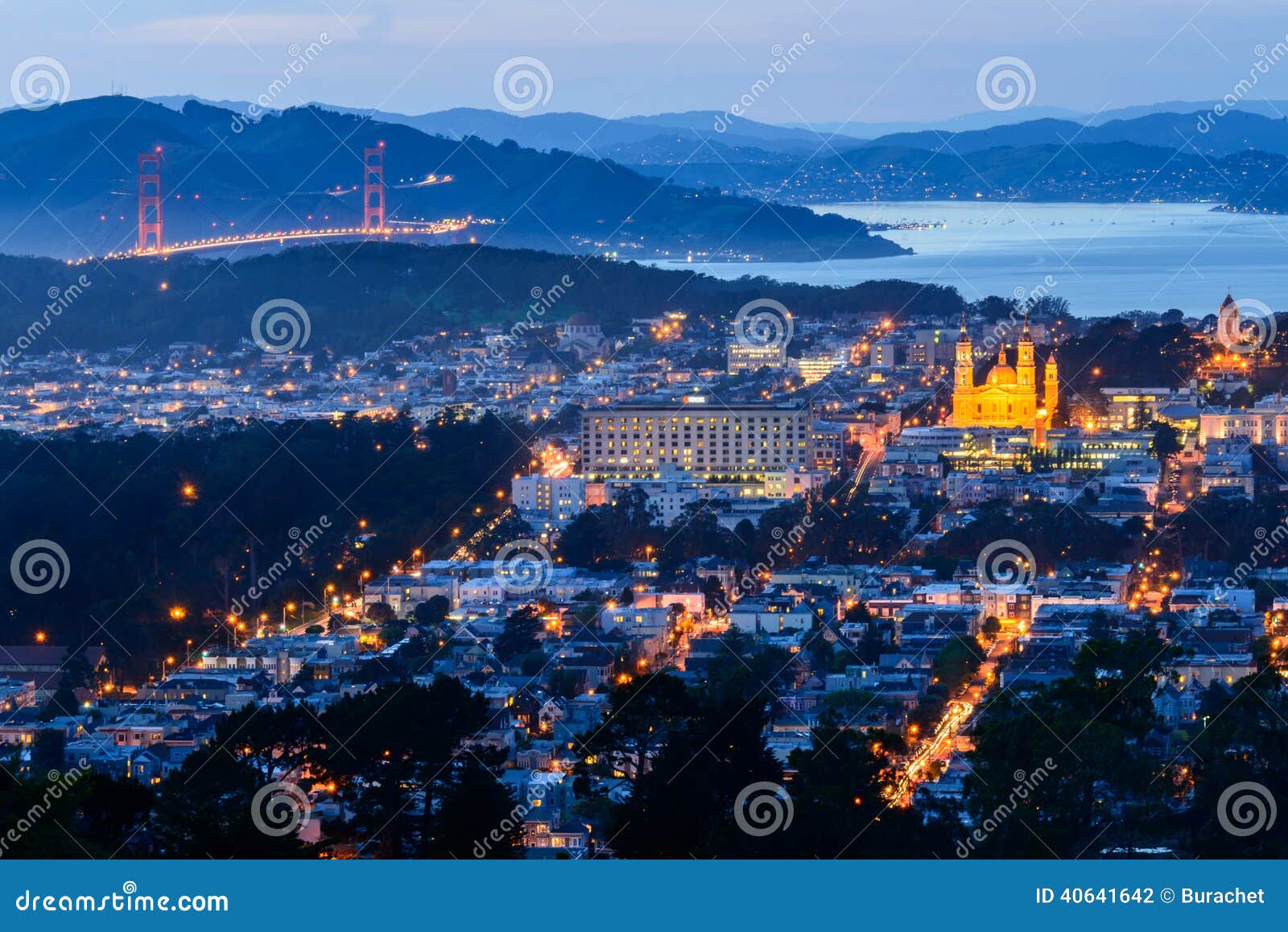 Golden Gate and Church stock photo. Image of famous, coast - 40641642