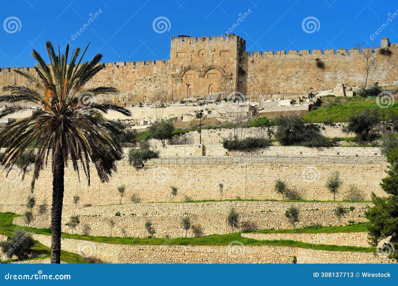 Golden Gate in the Historic Old City of Jerusalem Stock Image - Image ...