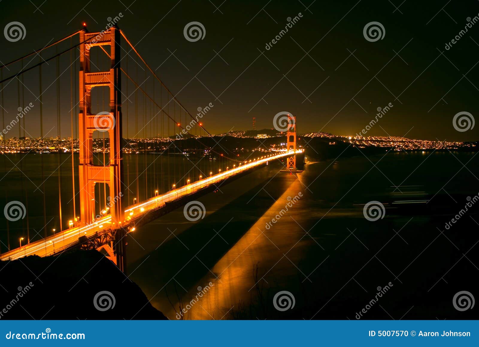 Golden Gate at Night stock photo. Image of bridge, color - 5007570
