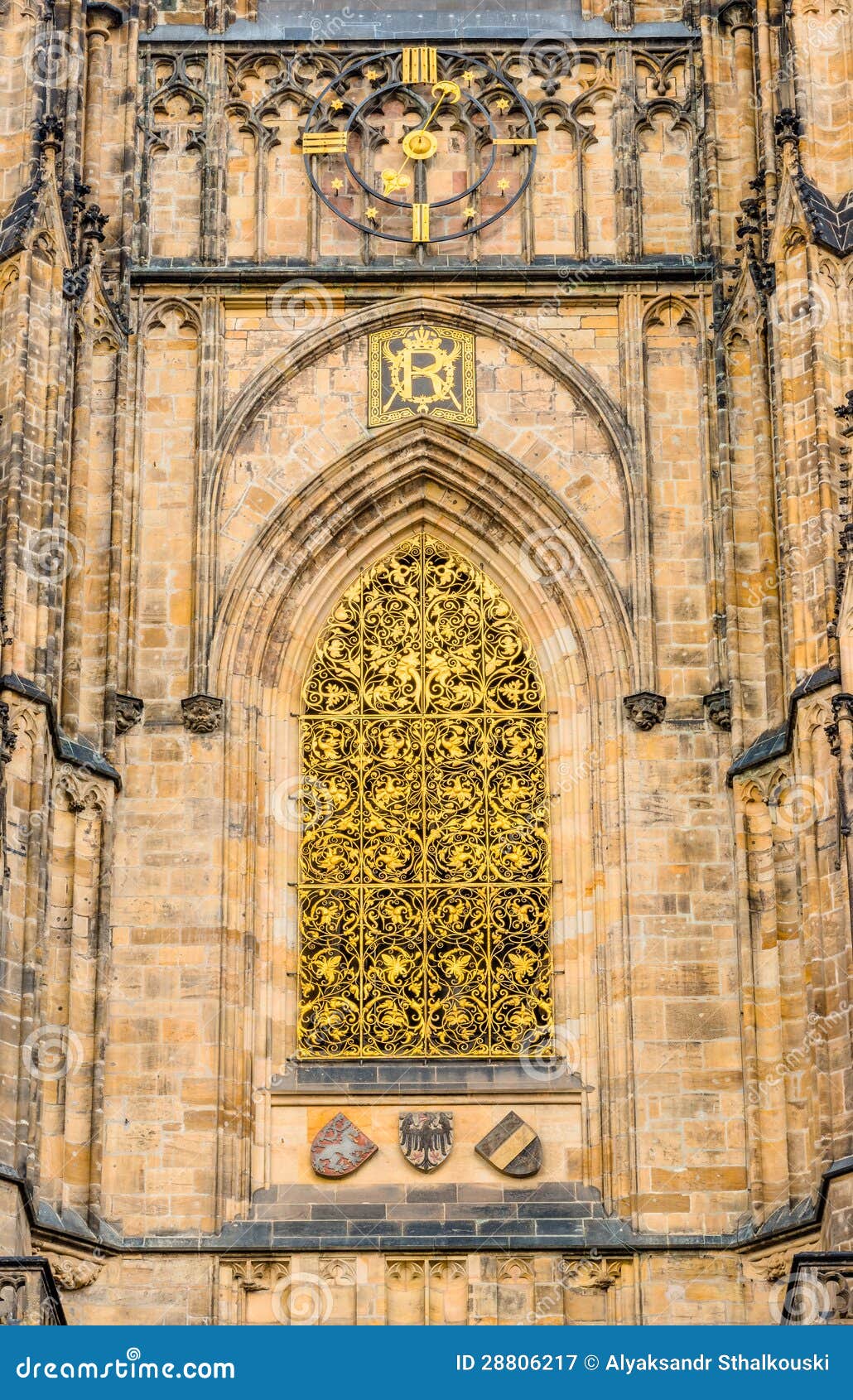 Golden Gate of St. Vitus Cathedral in Prague Stock Image - Image of ...