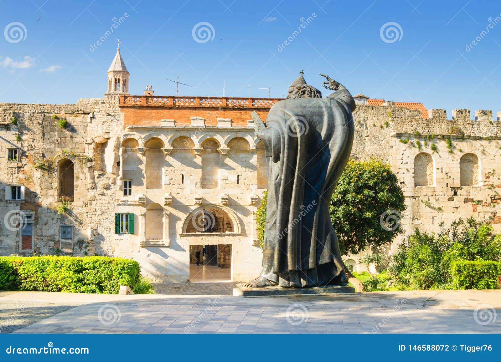 The Golden Gate and the Statue of Gregory of Nin at a Sunny Spring Day ...