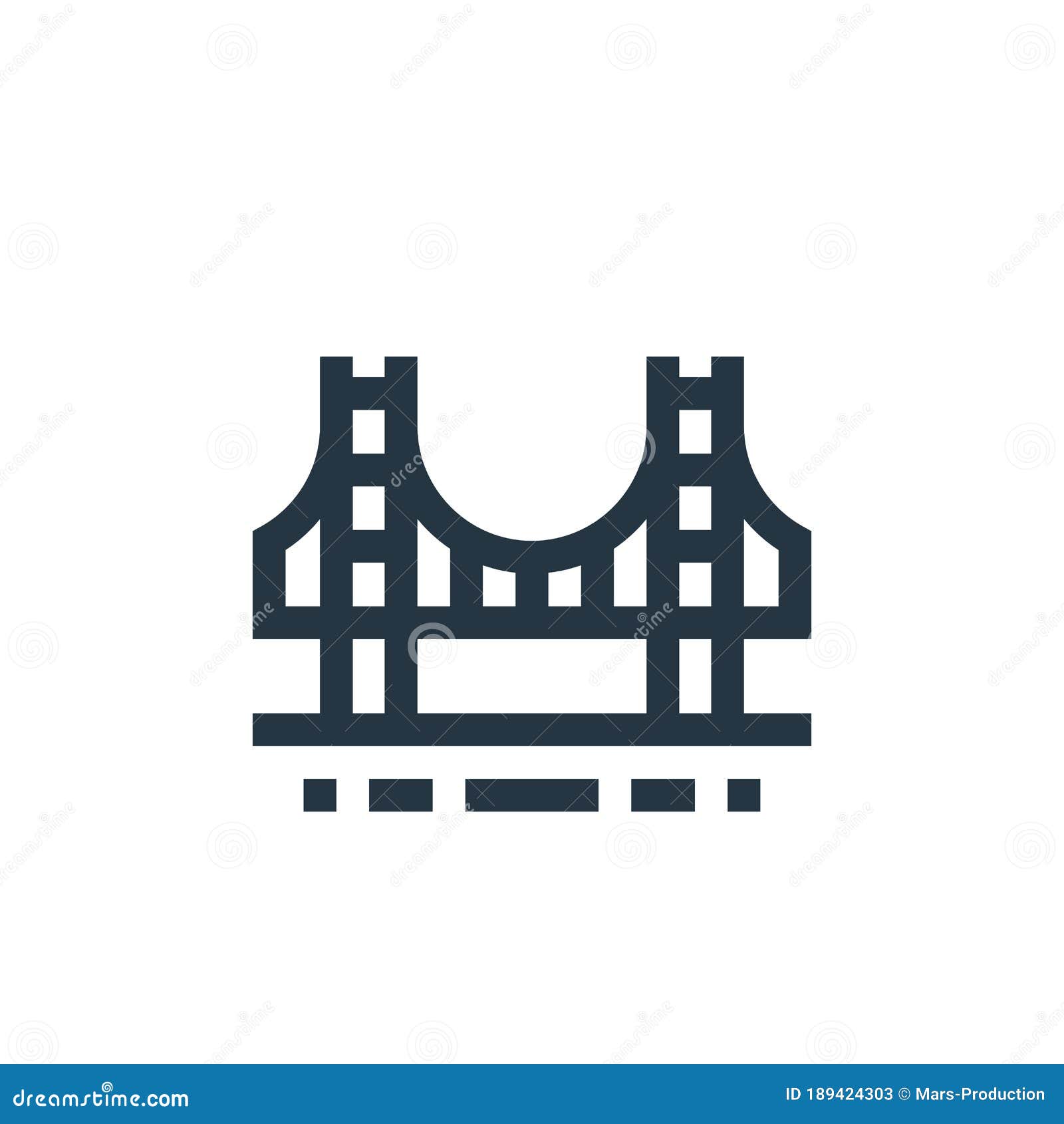 Golden Gate Vector Icon Isolated on White Background. Outline, Thin ...