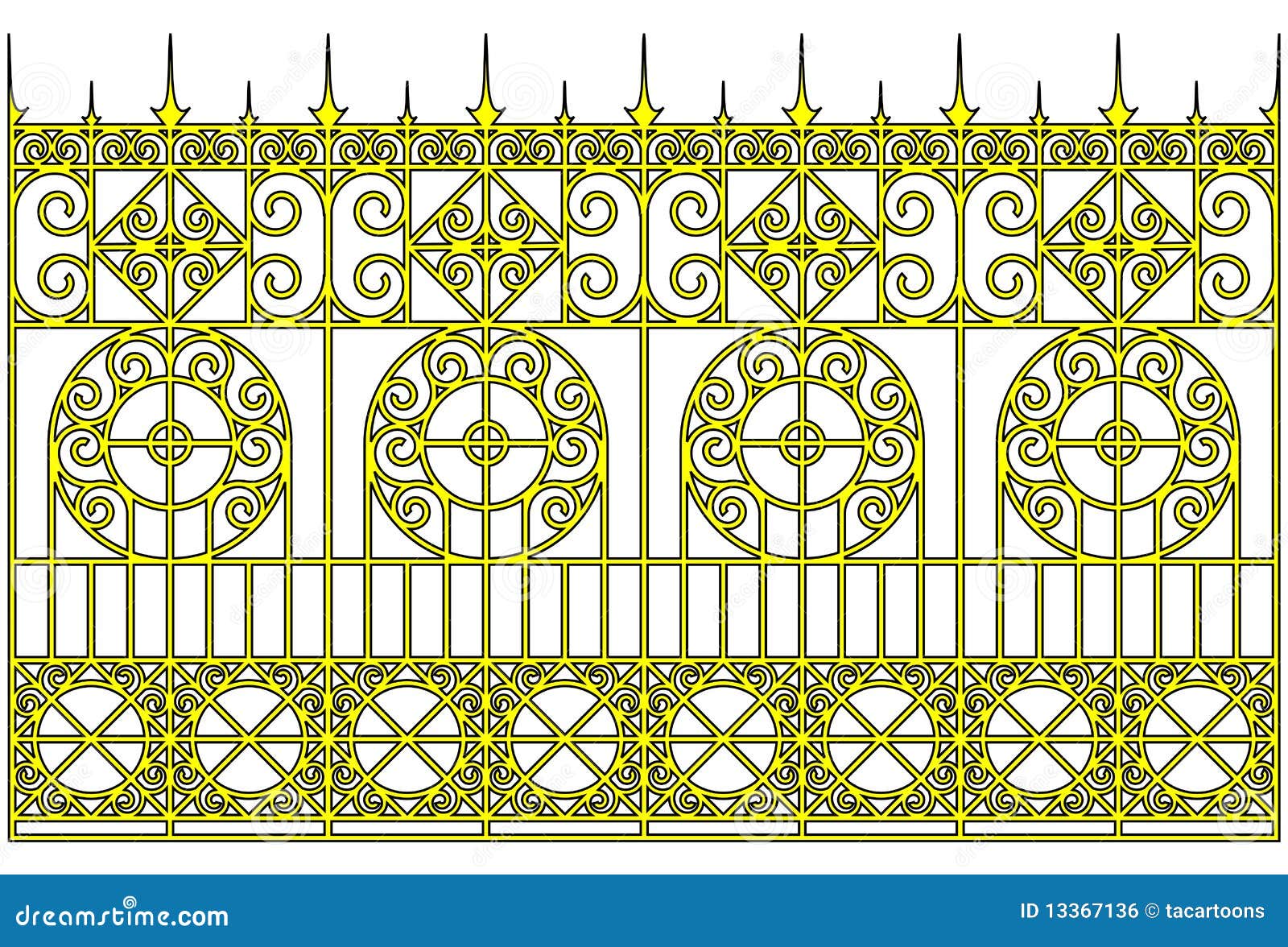 Golden gates stock illustration. Illustration of elegant - 13367136