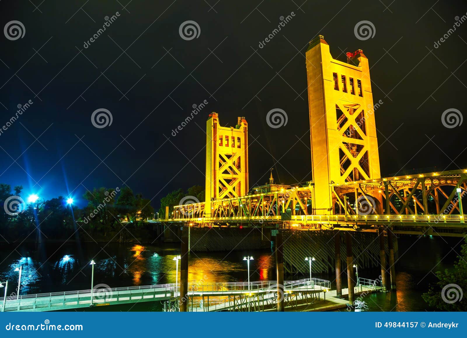 Golden Gates Drawbridge in Sacramento Stock Image - Image of landmark ...