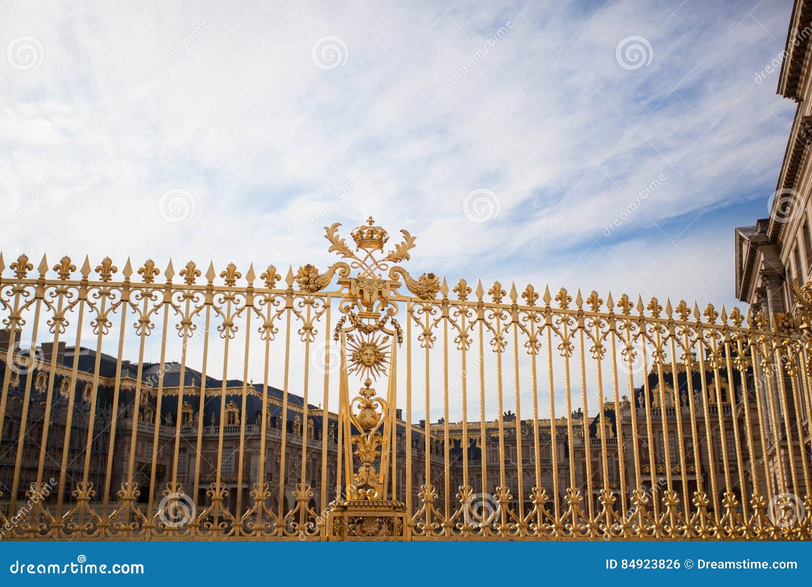 Golden Gates Palace of Versailles Stock Photo - Image of europa ...