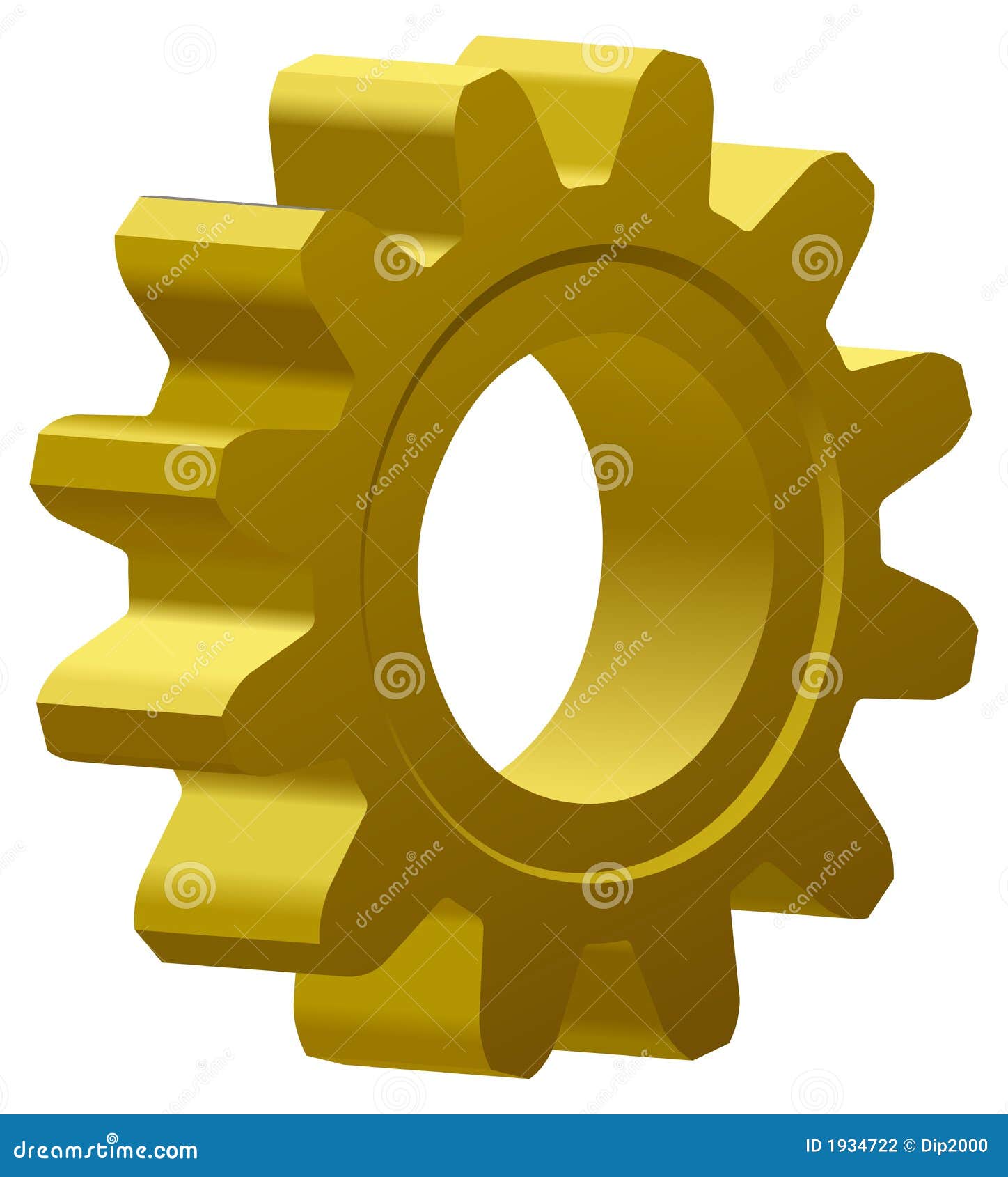 Golden gear stock vector. Illustration of moving, component - 1934722