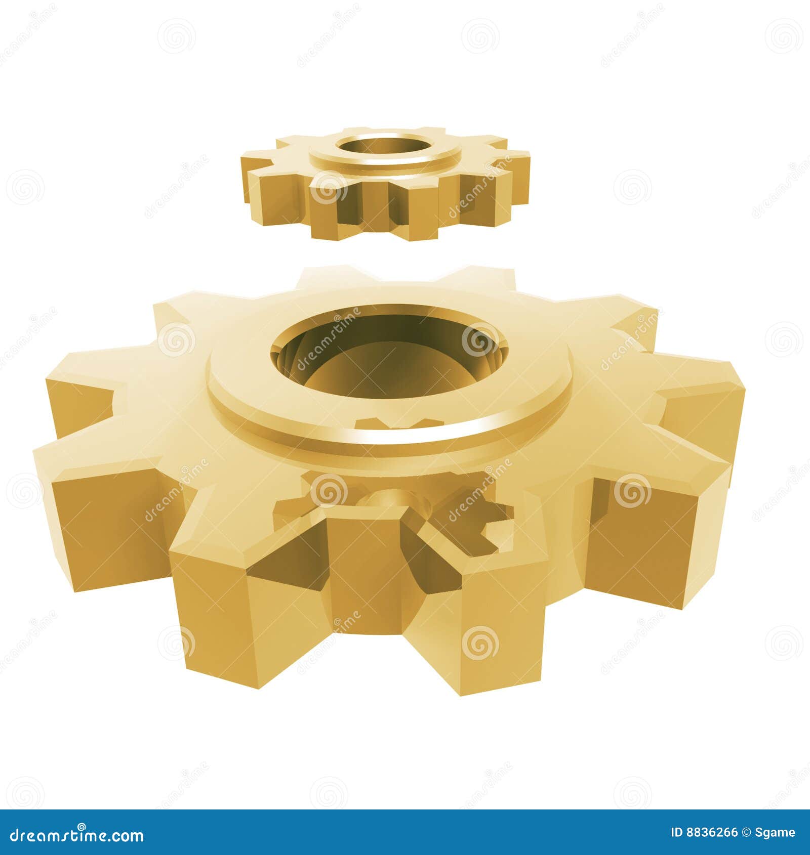 Golden gear stock illustration. Illustration of machine - 8836266