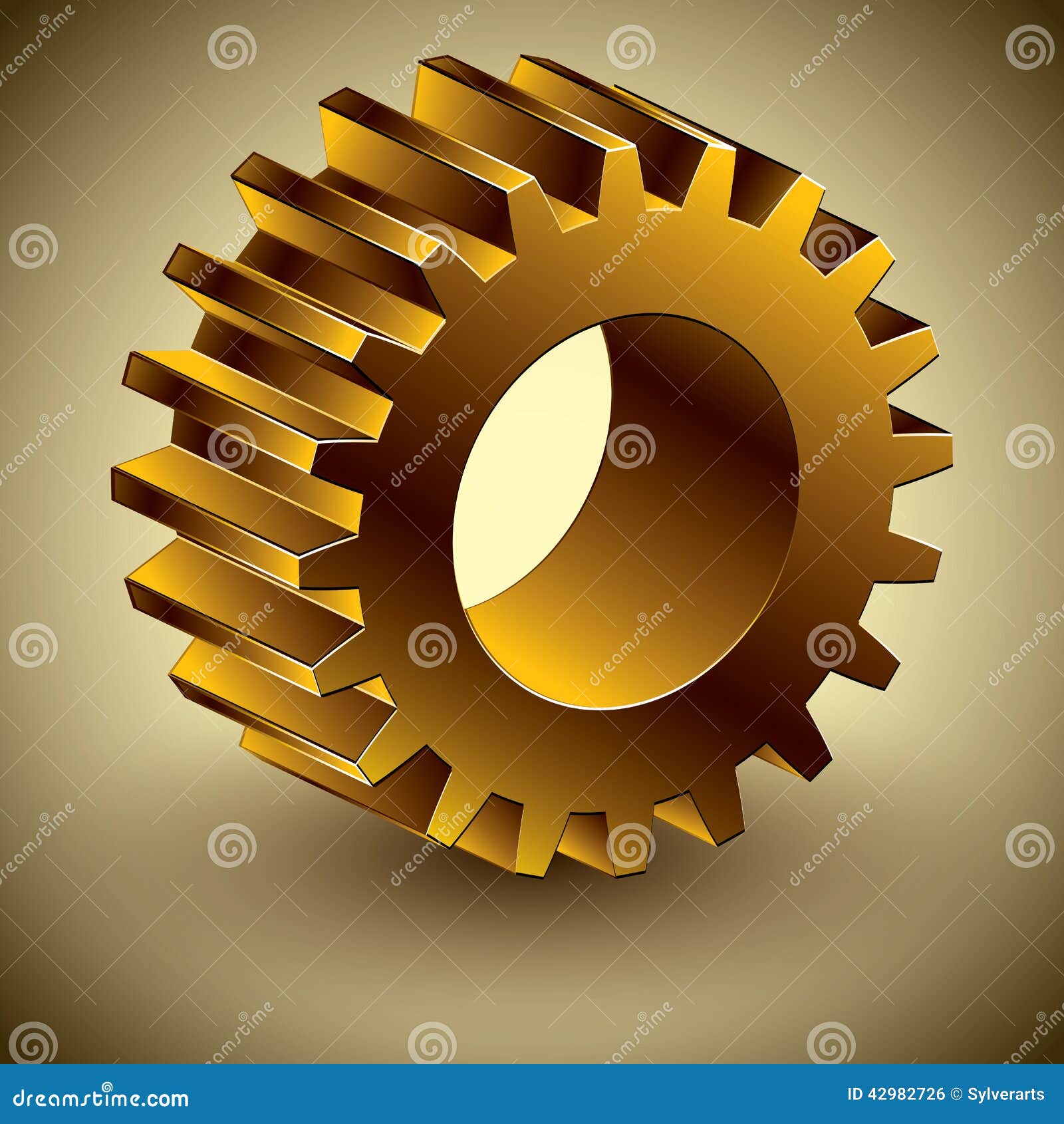 Golden Gear 3d Vector Icon. Stock Vector - Illustration of golden ...