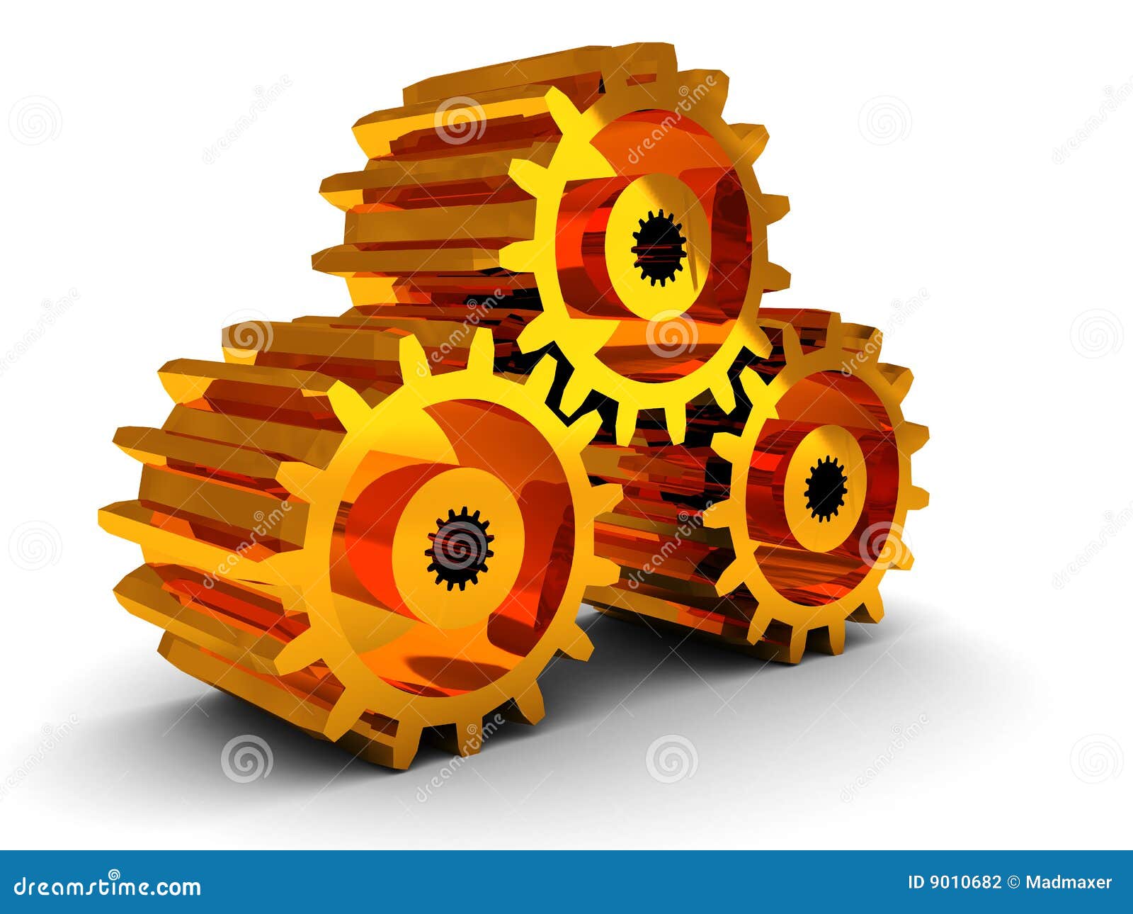 Golden gear wheels stock illustration. Illustration of component - 9010682