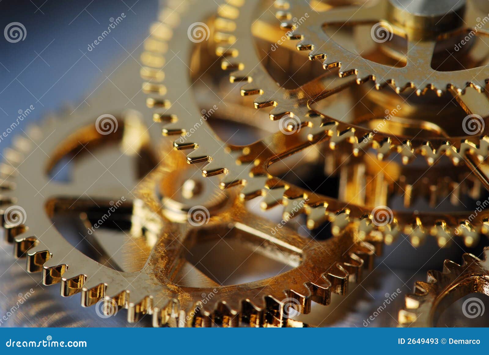 Golden gears stock image. Image of clock, gear, bright - 2649493