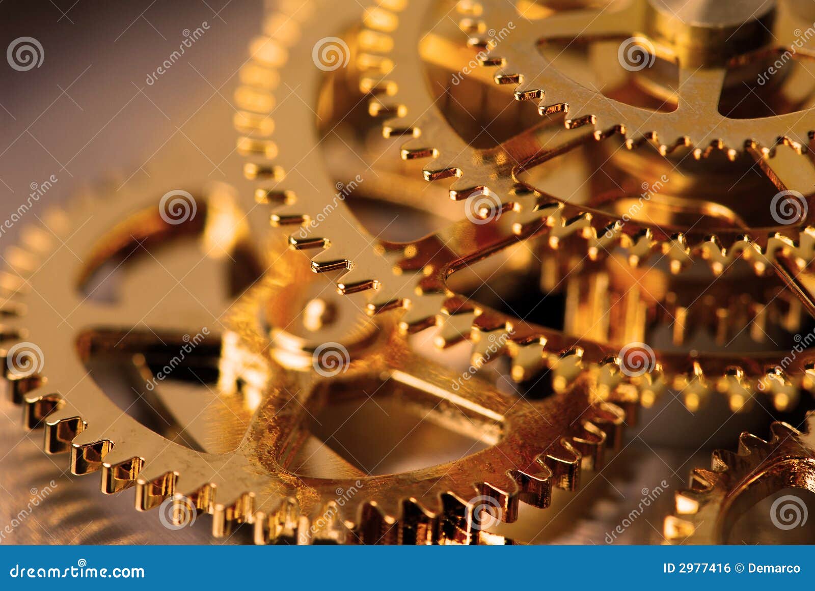 Golden gears stock photo. Image of timepiece, industry - 2977416