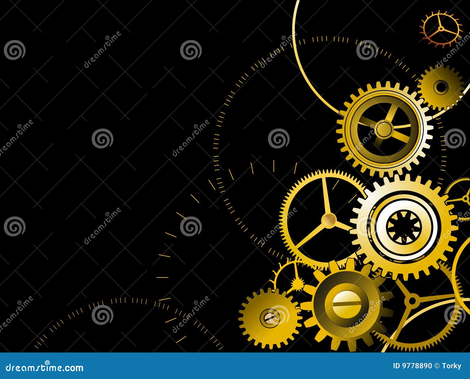 3d Golden Gears. Set Of Three Isometric Gears. Vector Clipart Isolated ...