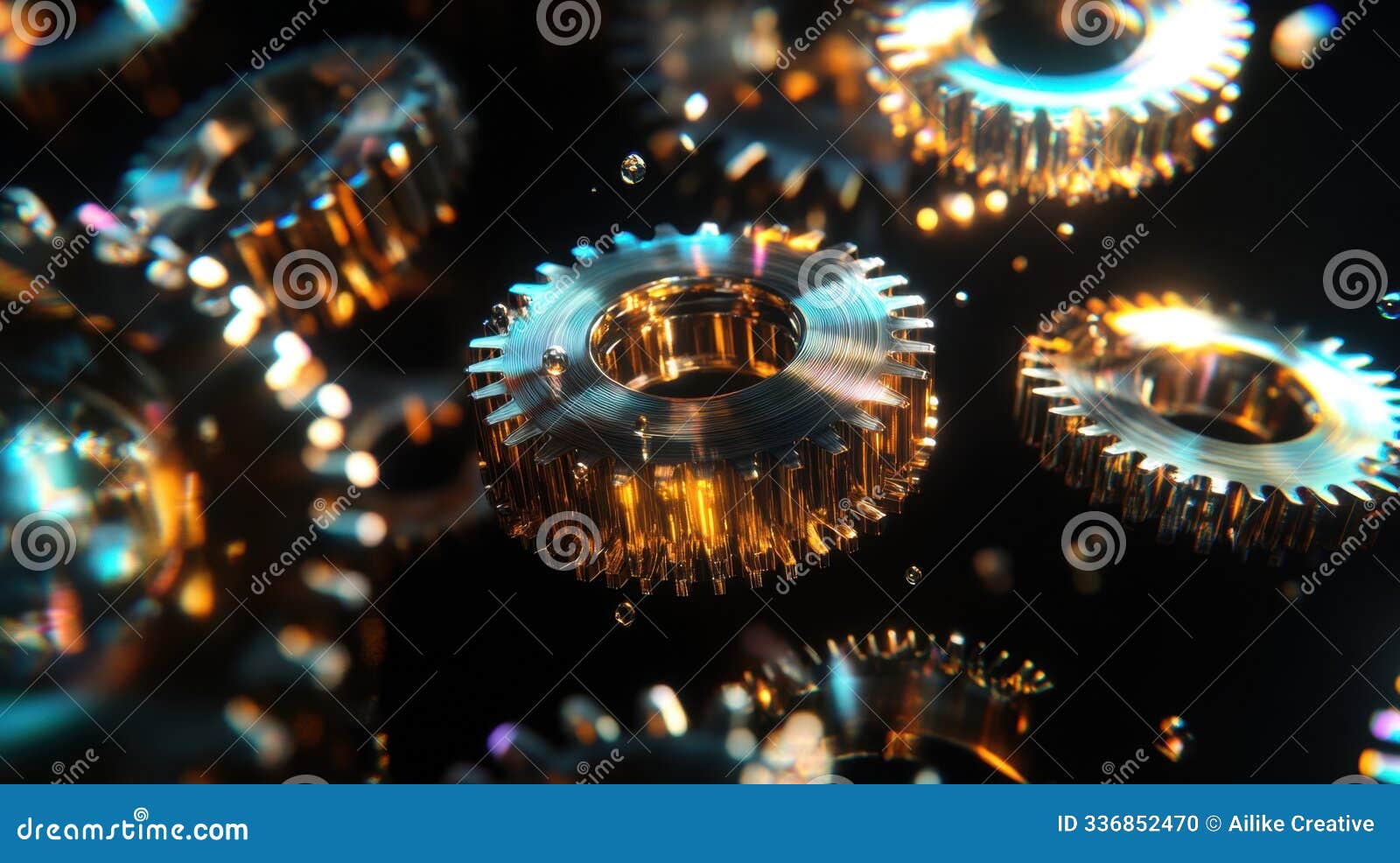 Golden Gears, Teamwork, Engineering, and Industrial Concept Stock ...